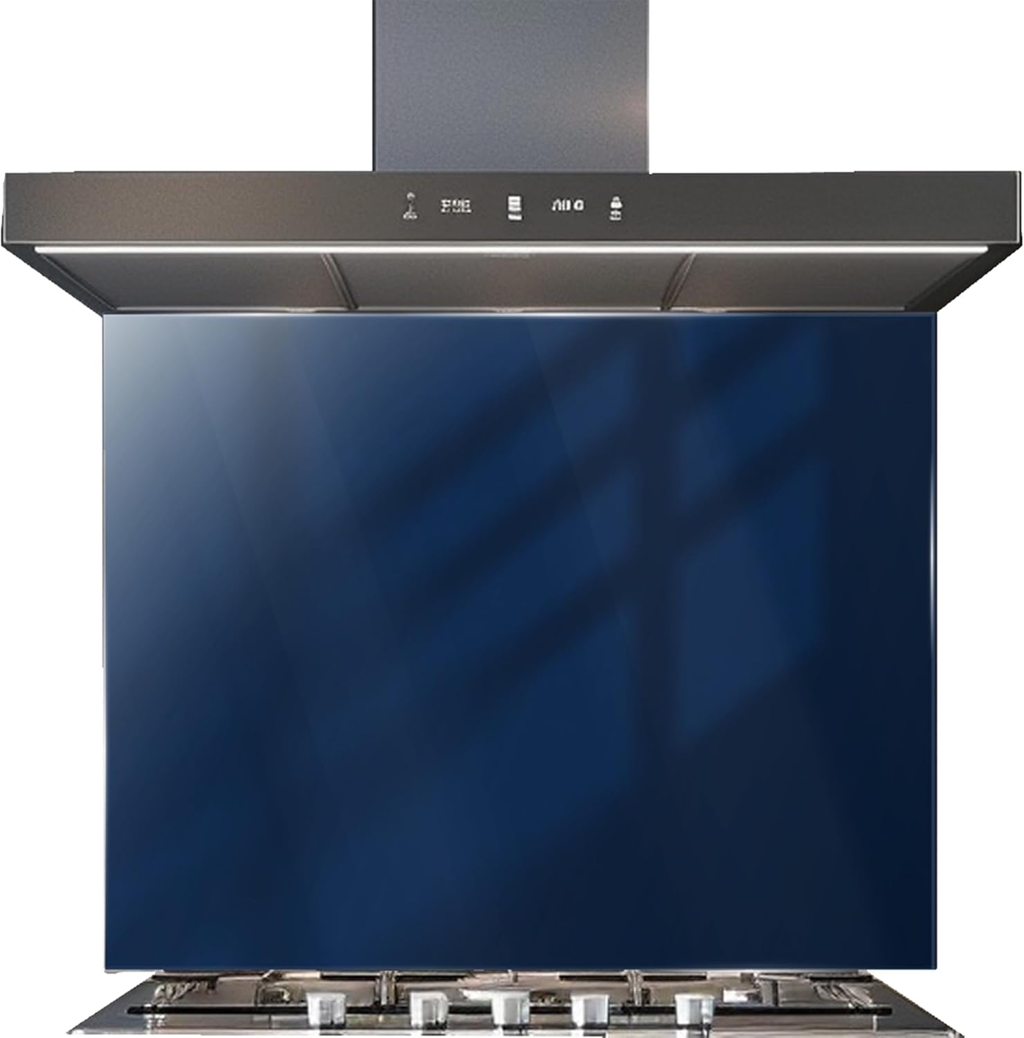 Amazon.com: Tempered Glass Kitchen Backsplash Panel – Navy Blue Heat ...