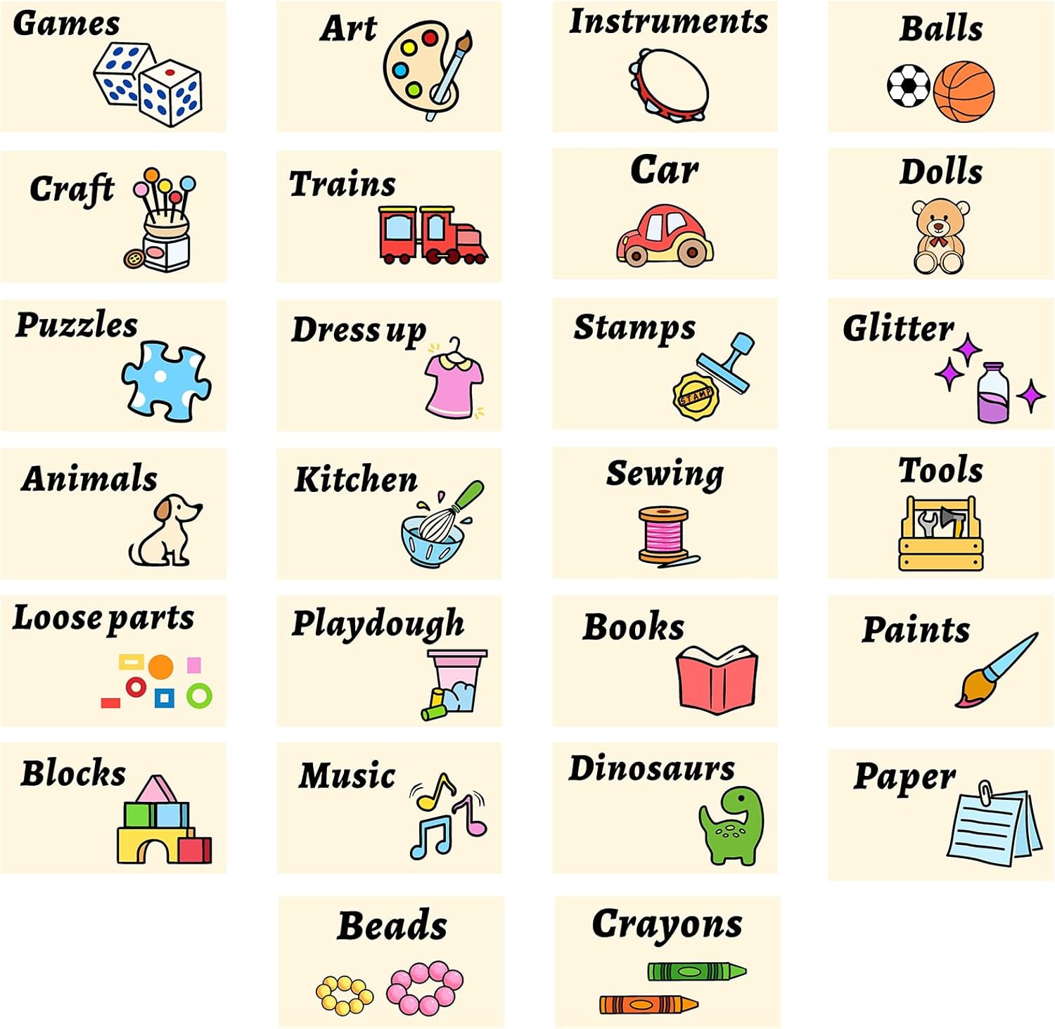 Amazon.com: Toy Label Decals Toy Storage Stickers for Kids Toy Room ...