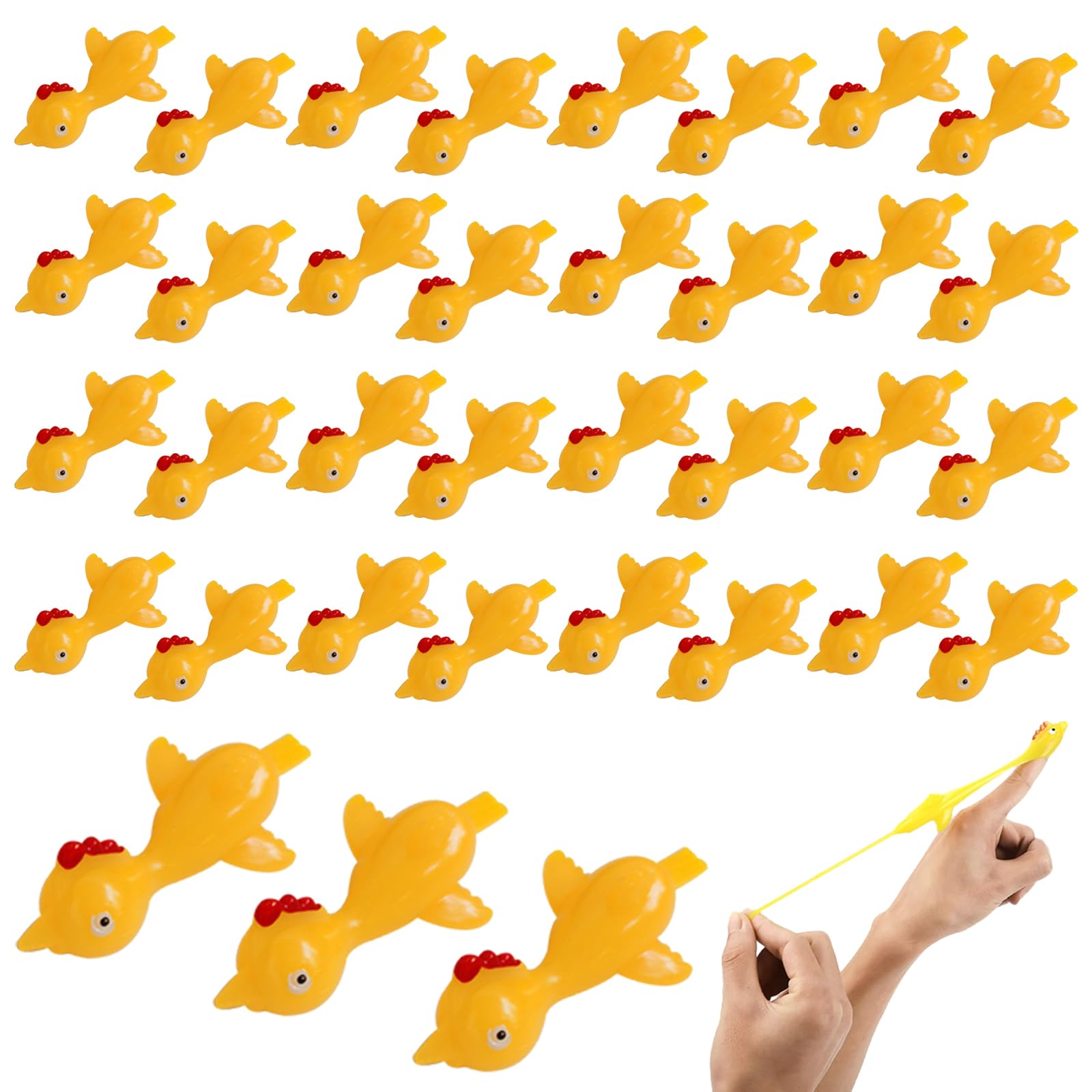 35 Pcs Slingshot Chicken Finger Toys, Funny Flick Chicken Toy, Rubber ...