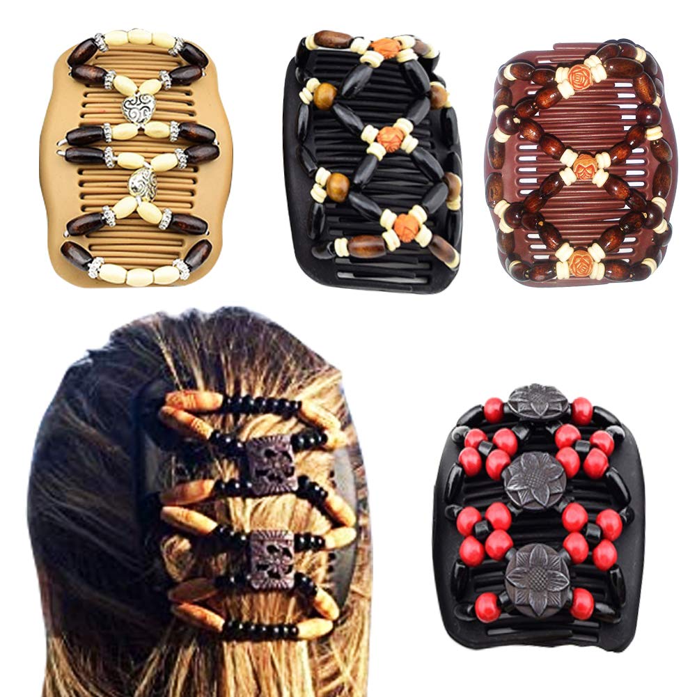 Amazon.com : Magic Hair Combs, Double Stretch Combs Bun Hair Side Combs ...