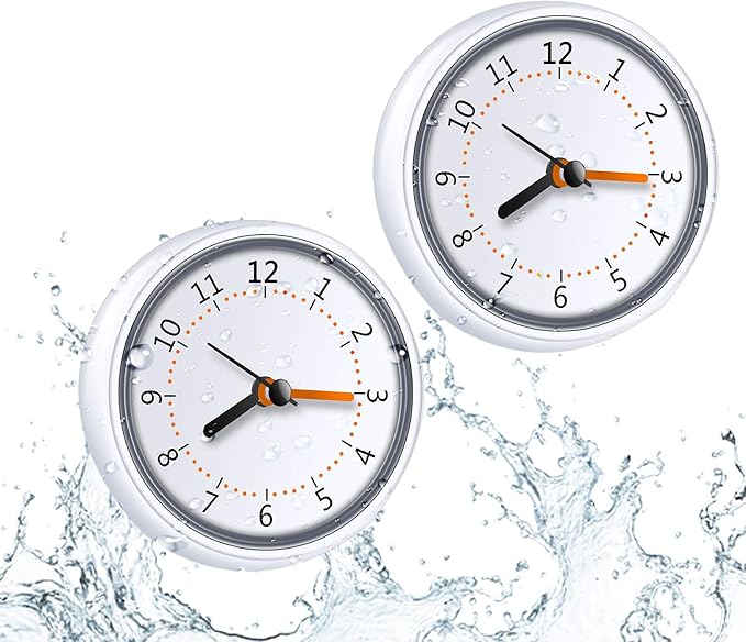 Amazon.com: LXSZRPH Mini Shower Clock - Waterproof IP24 Wall Clock with ...
