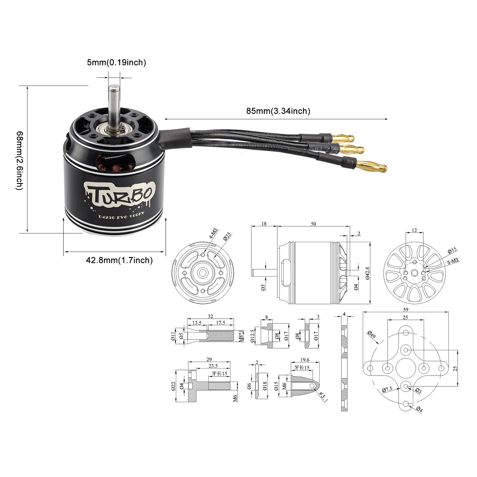 Snapklik.com : D4250EVO 3520 Outrunner Brushless Motor 600KV RC ...