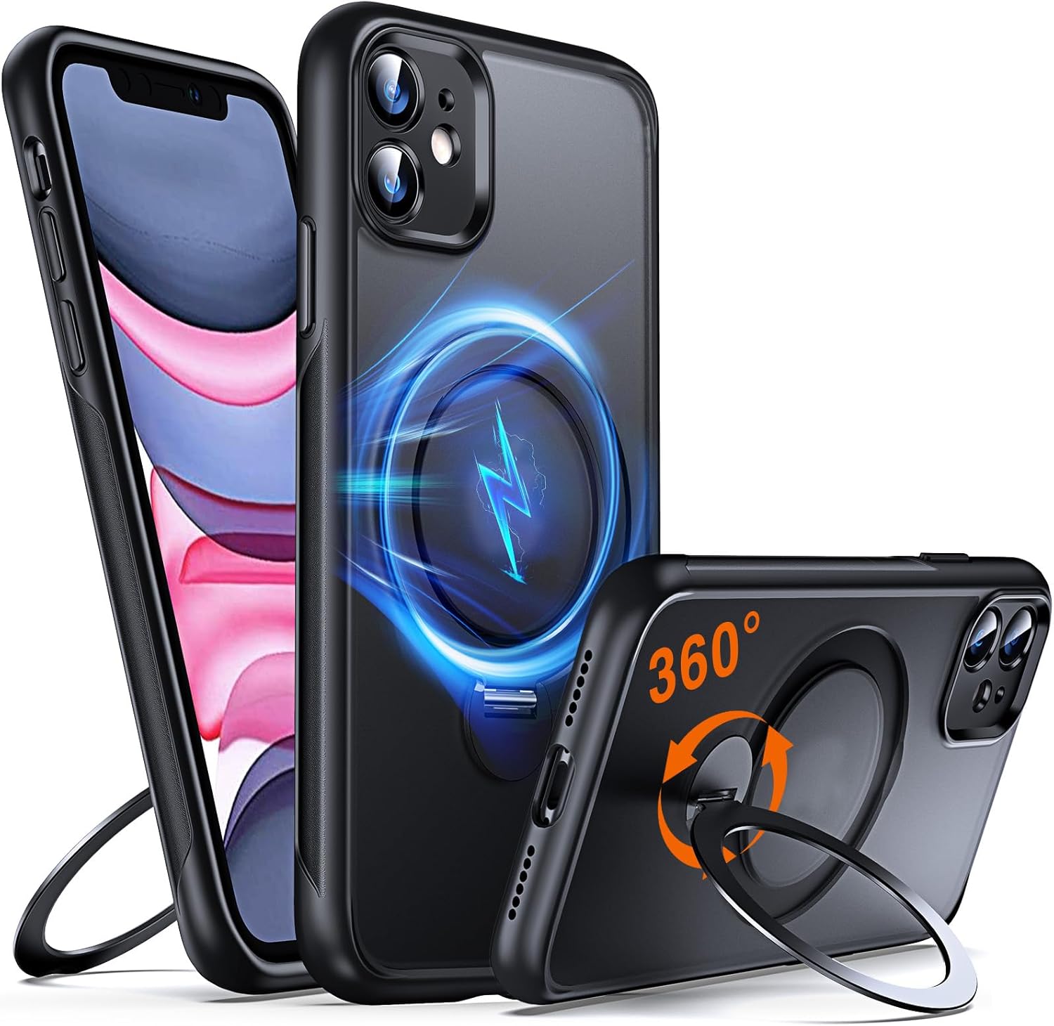 Amazon.com: Chicfun 360° O-Ring MagStander for iPhone 11 Case with ...