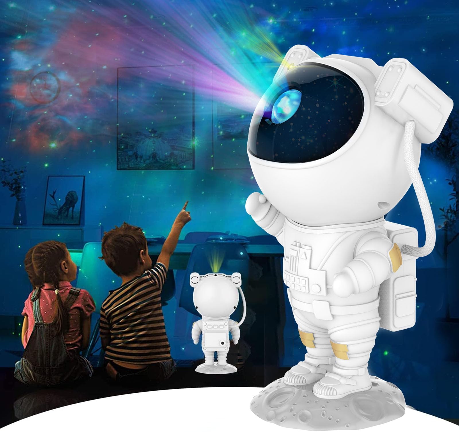 Astronaut Star Projector Kids Night Light, Galaxy Nebula Projector ...