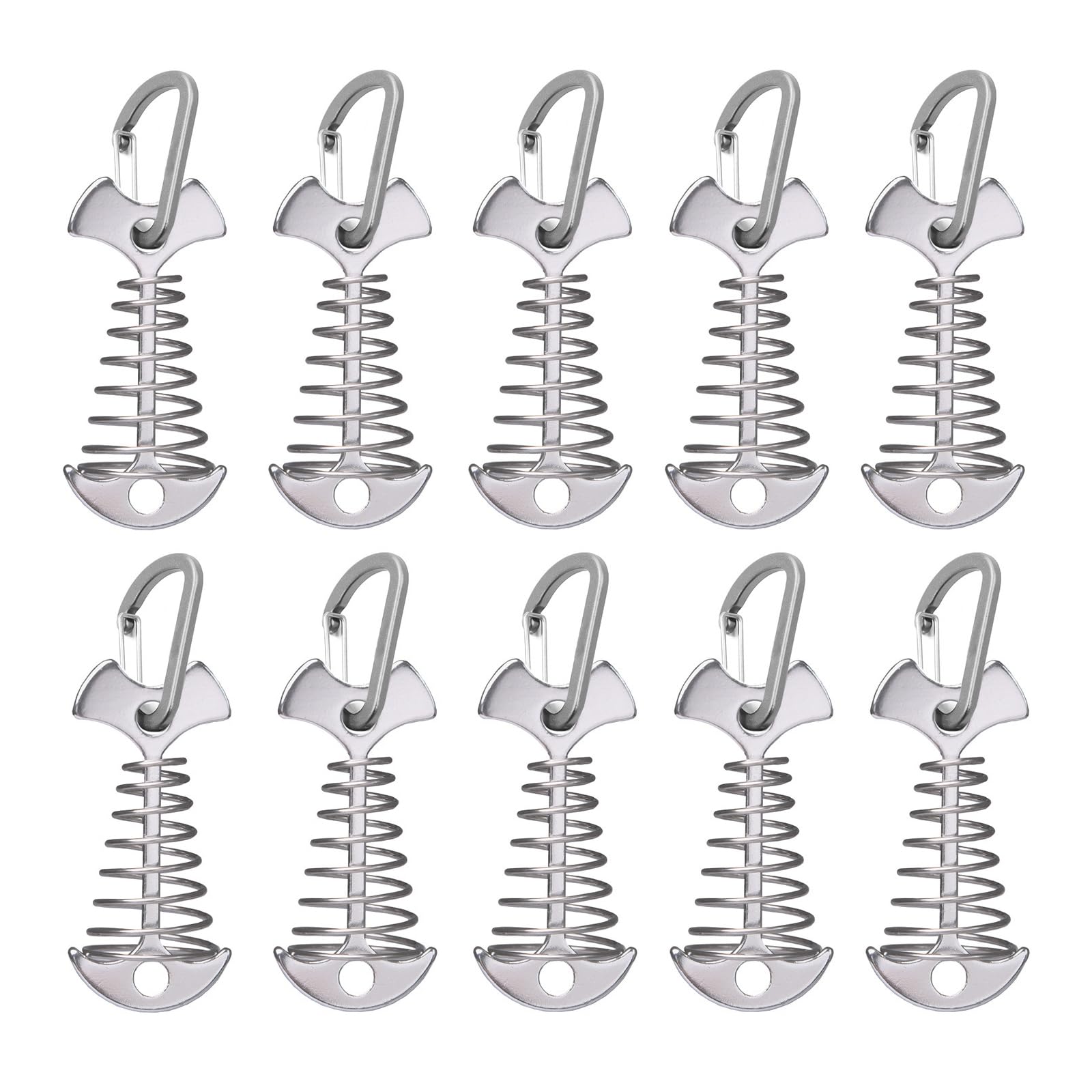 Amazon.com : Fishbone Deck Anchor Pegs with Carabiners, Aluminium Deck ...