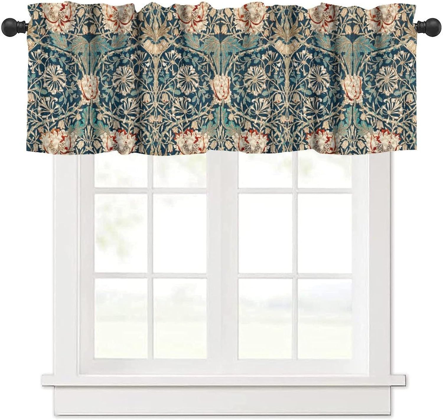 Amazon.com: Floral Kitchen Valance, William Morris Art Botanical ...