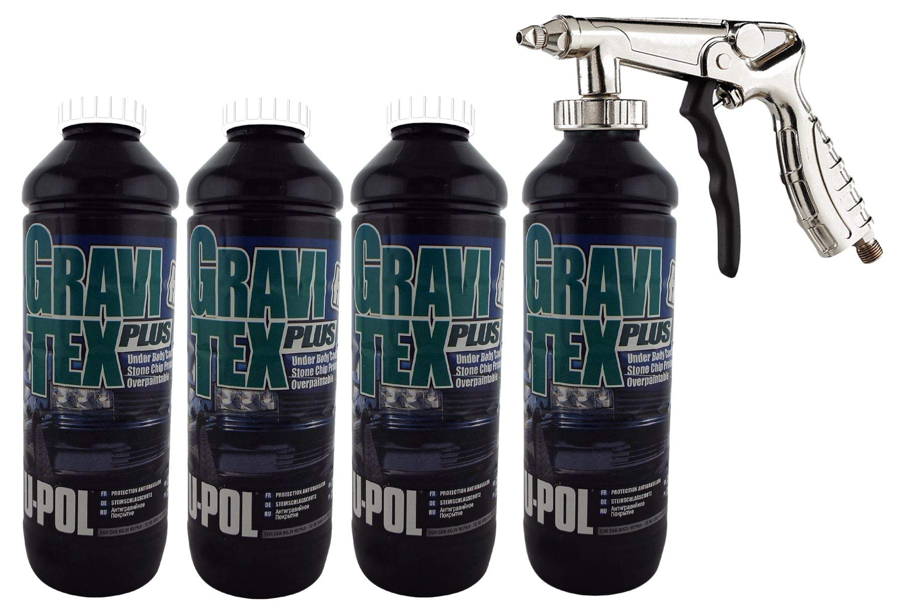 UPol Gravitex Stone Chip Protector White 1 Litre X 4Overpaintable ...