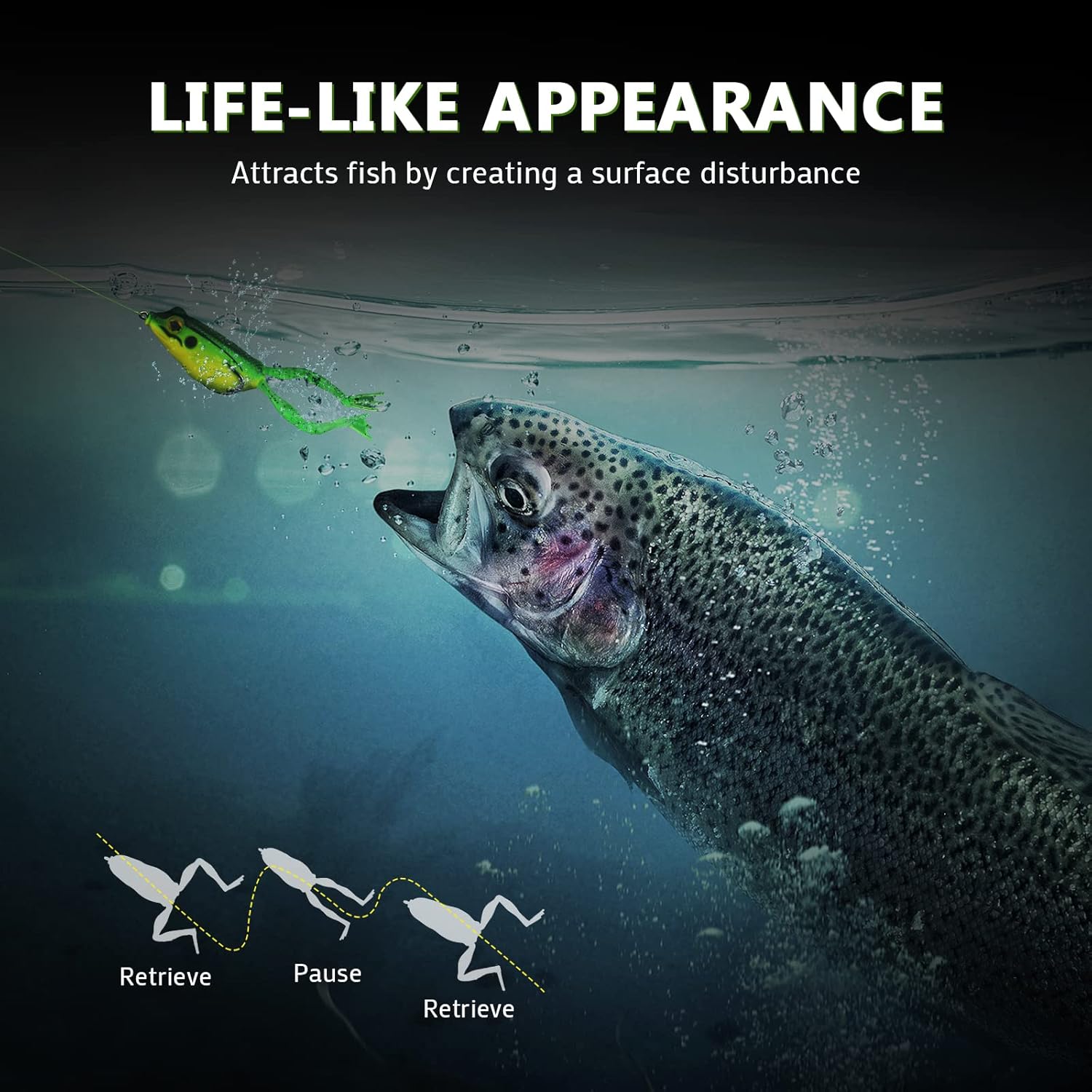 MadBite 5 Pack Frog Lure Kits Fishing Lures, includes 3 Sillicon Leg ...