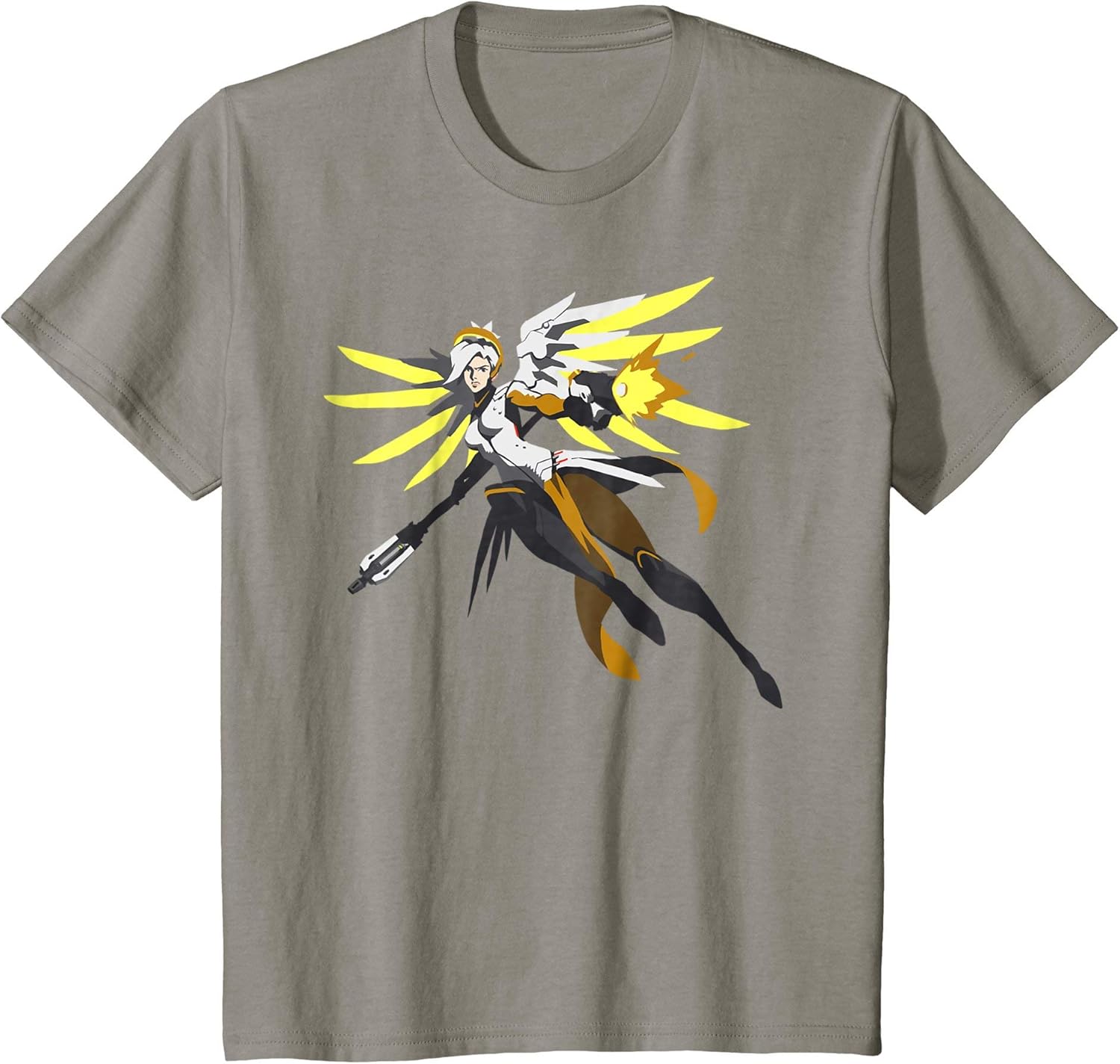 Amazon.com: Overwatch Mercy Battle Ready Spray Tee Shirt : Clothing ...
