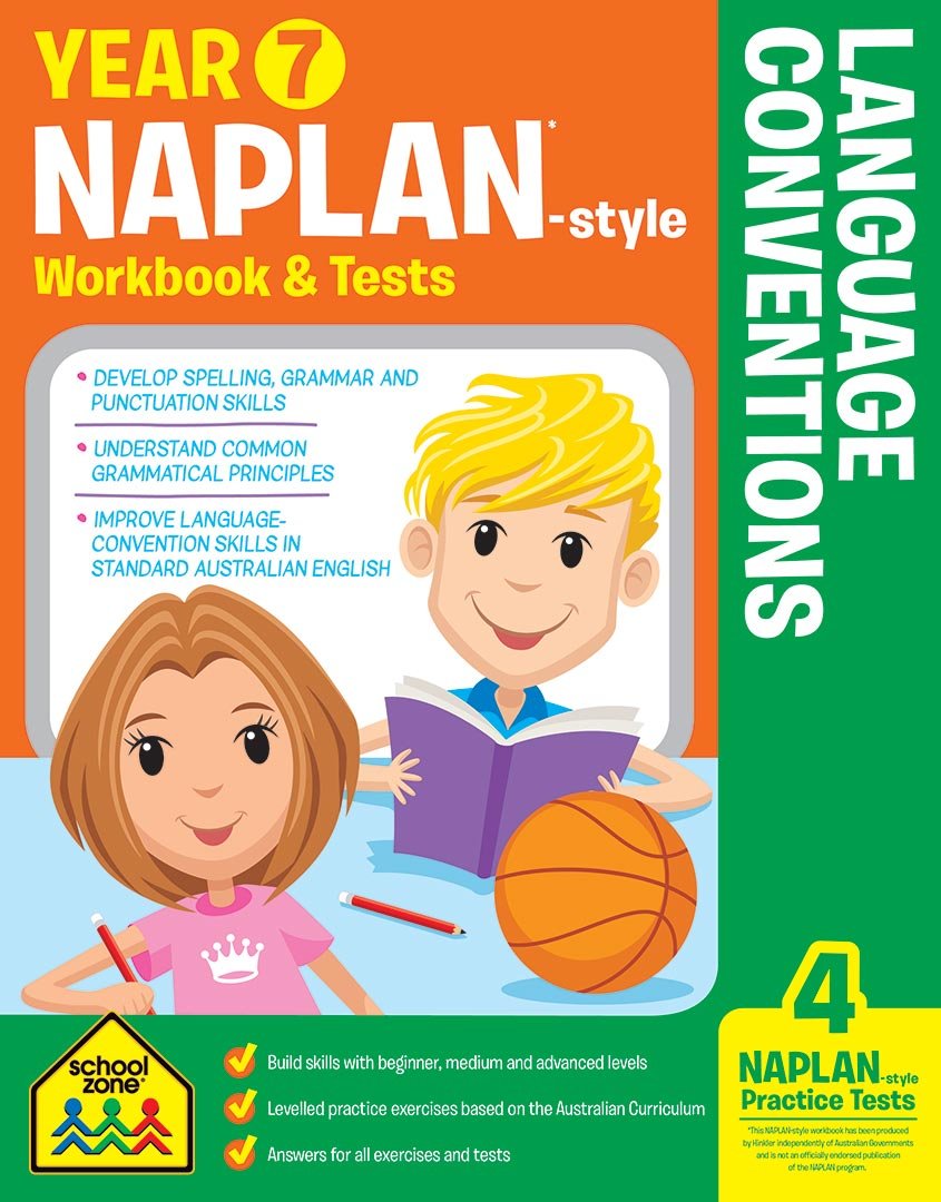 Year 7 NAPLAN*-style Language Conventions Workbook & Tests: School Zone ...
