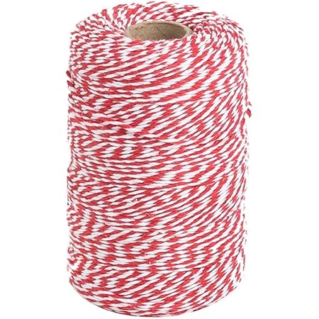 Anstore 2 Roll of Red and White Twine Cotton Bakers Twine Garden Twine ...