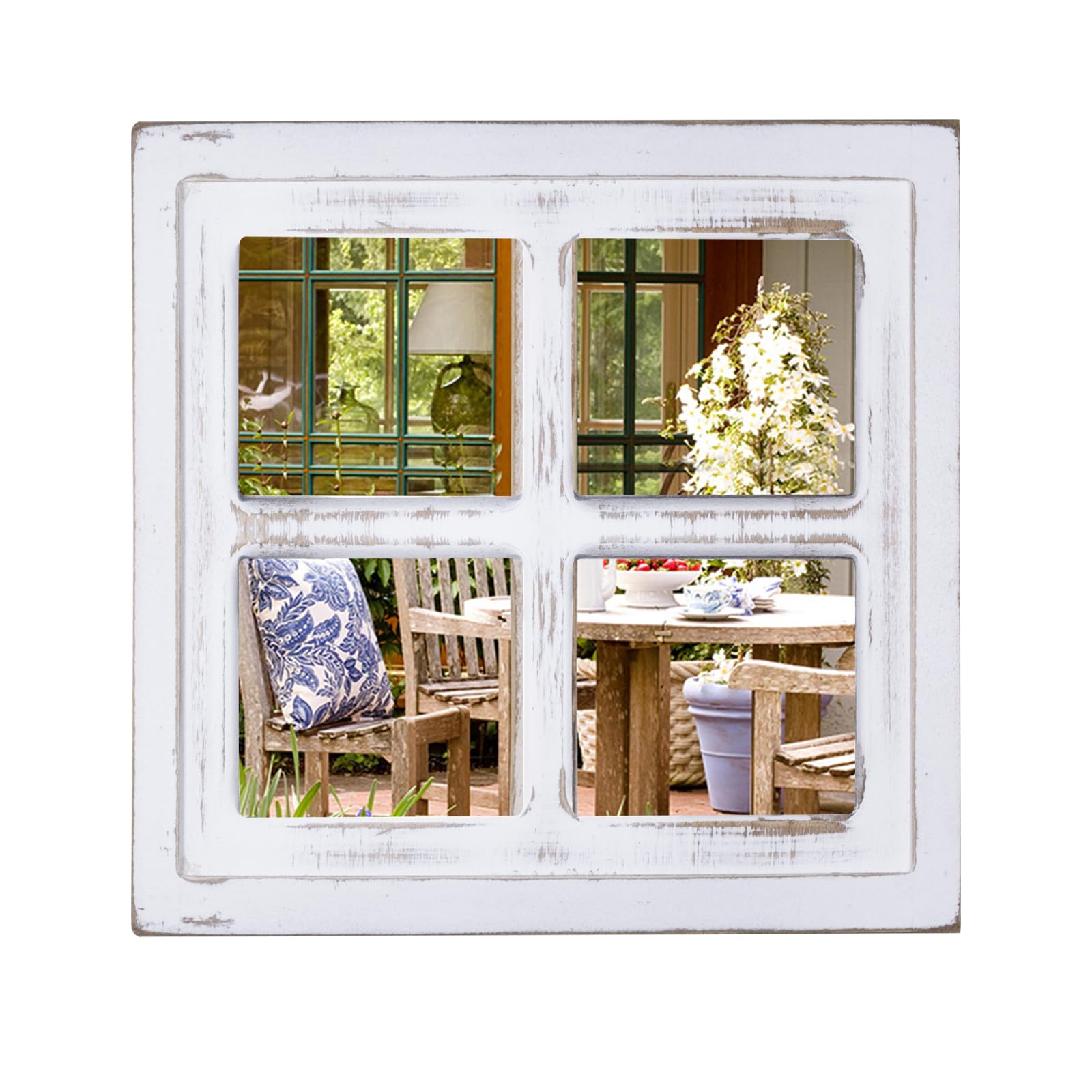 Amazon.com: SeekElegant 12 Inch Rustic Wood Mirror, Square Wall Mirror ...