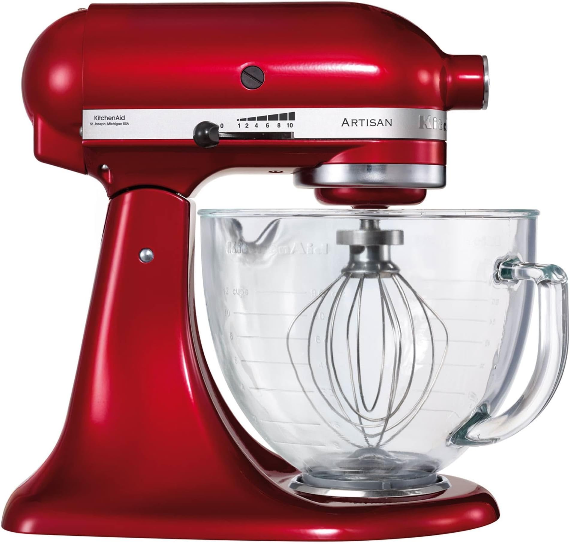 KitchenAid Artisan Mixer 4.8L Candy Apple With Glass Bowl (KSM156BCA ...