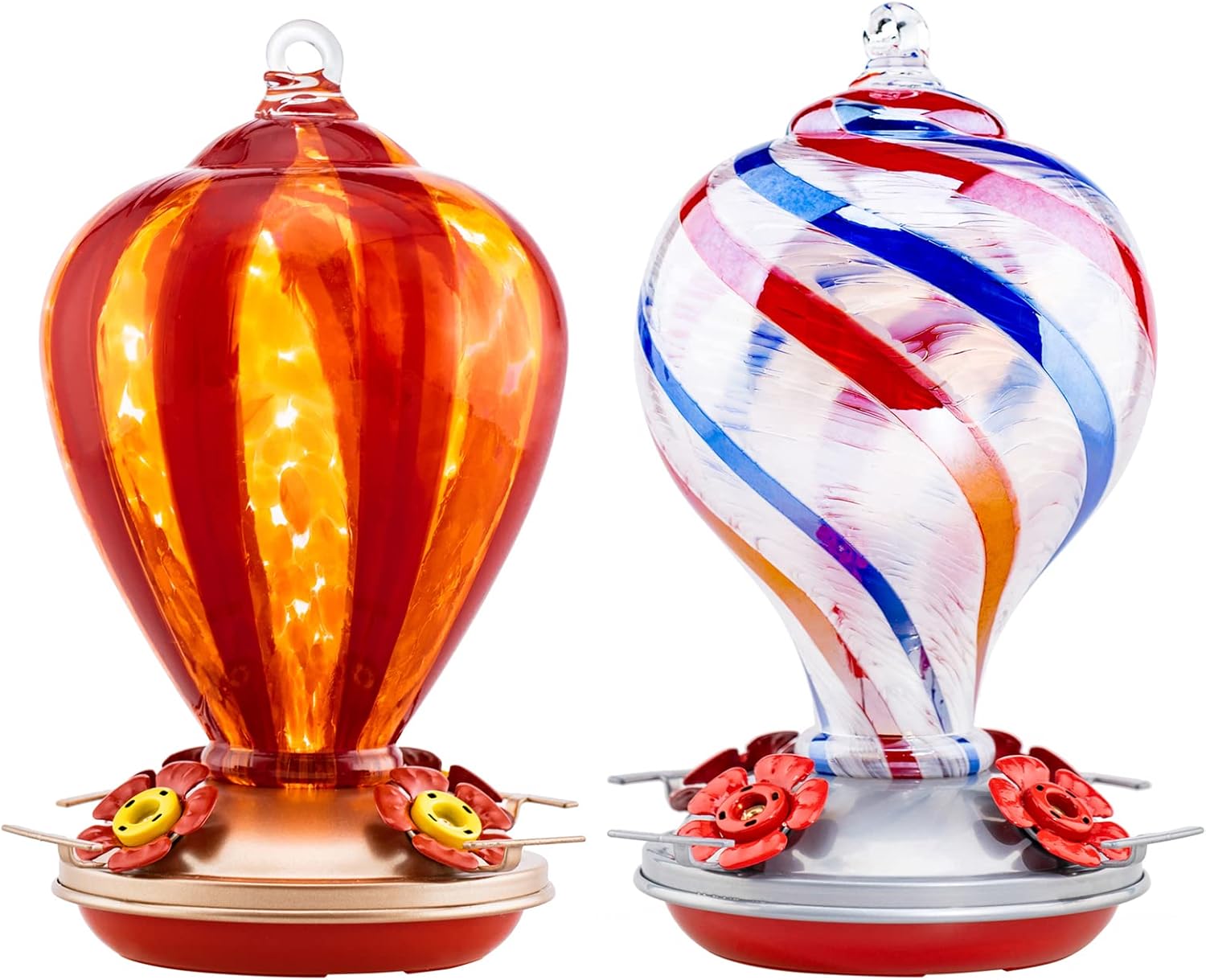 Amazon.com : LaElvish Garden 2 Pack Hummingbird Feeders, Hand Blown ...