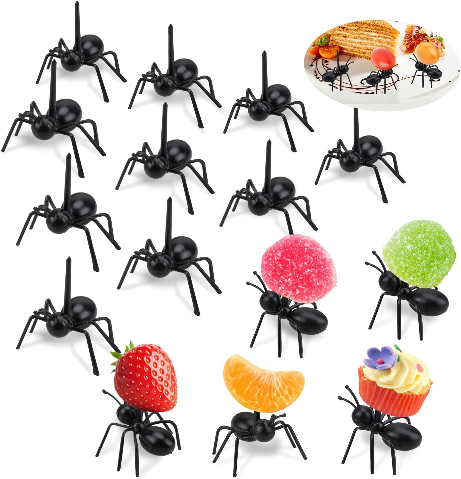 Amazon.com | Ant Toothpicks Fruit Dessert Fork (24Pcs) – OOTSR Reusable ...