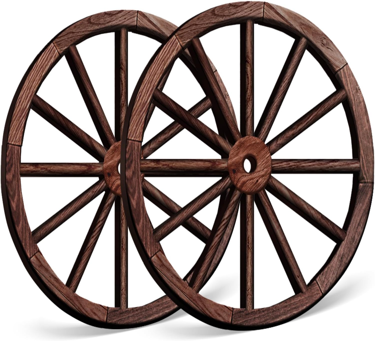 Amazon.com: OYEFLY 2 Pcs Wagon Wheel Decor,Decorative Vintage Wood ...