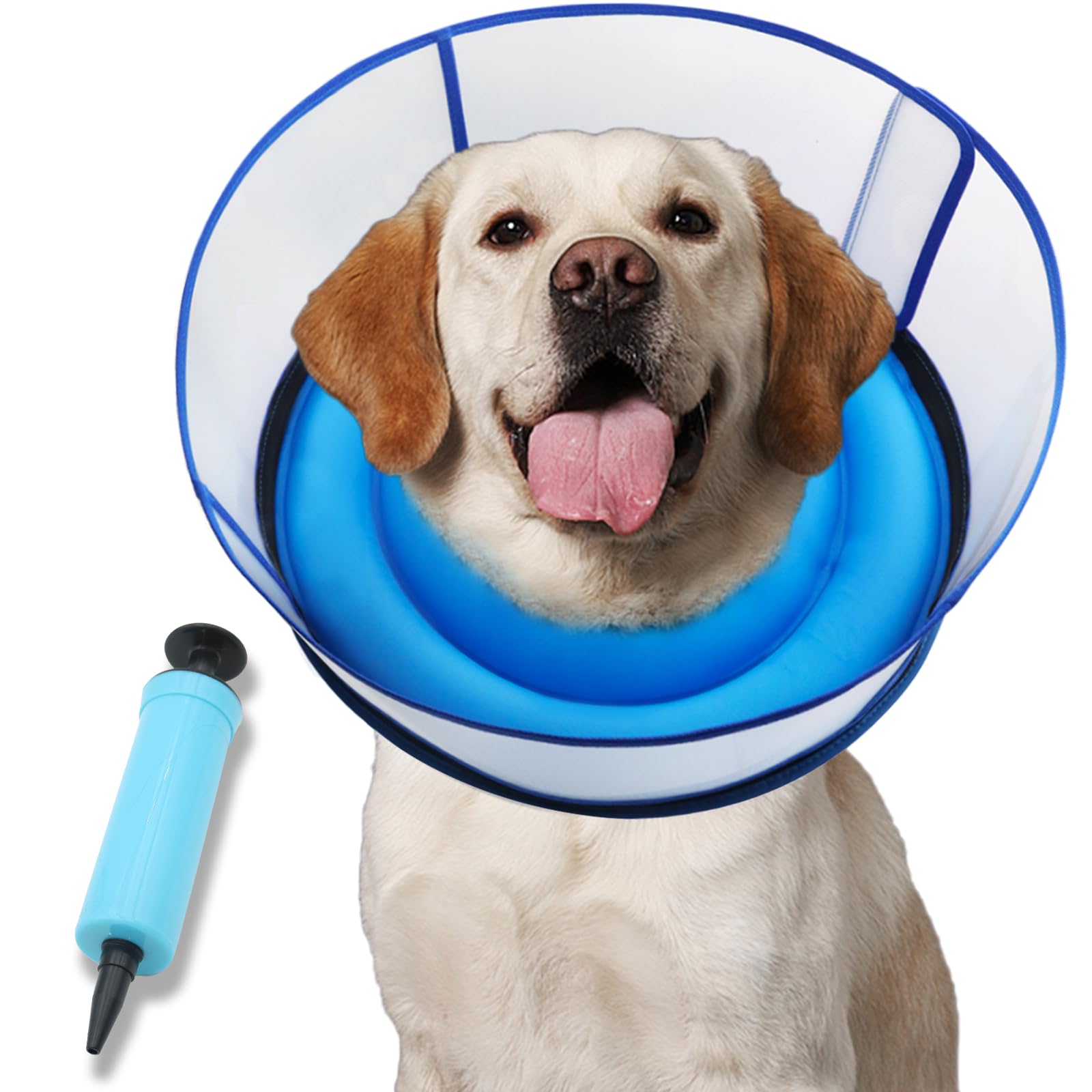 Dog Cone Alternative Soft Comfy Inflatable Dog Cone Collar Adjustable ...