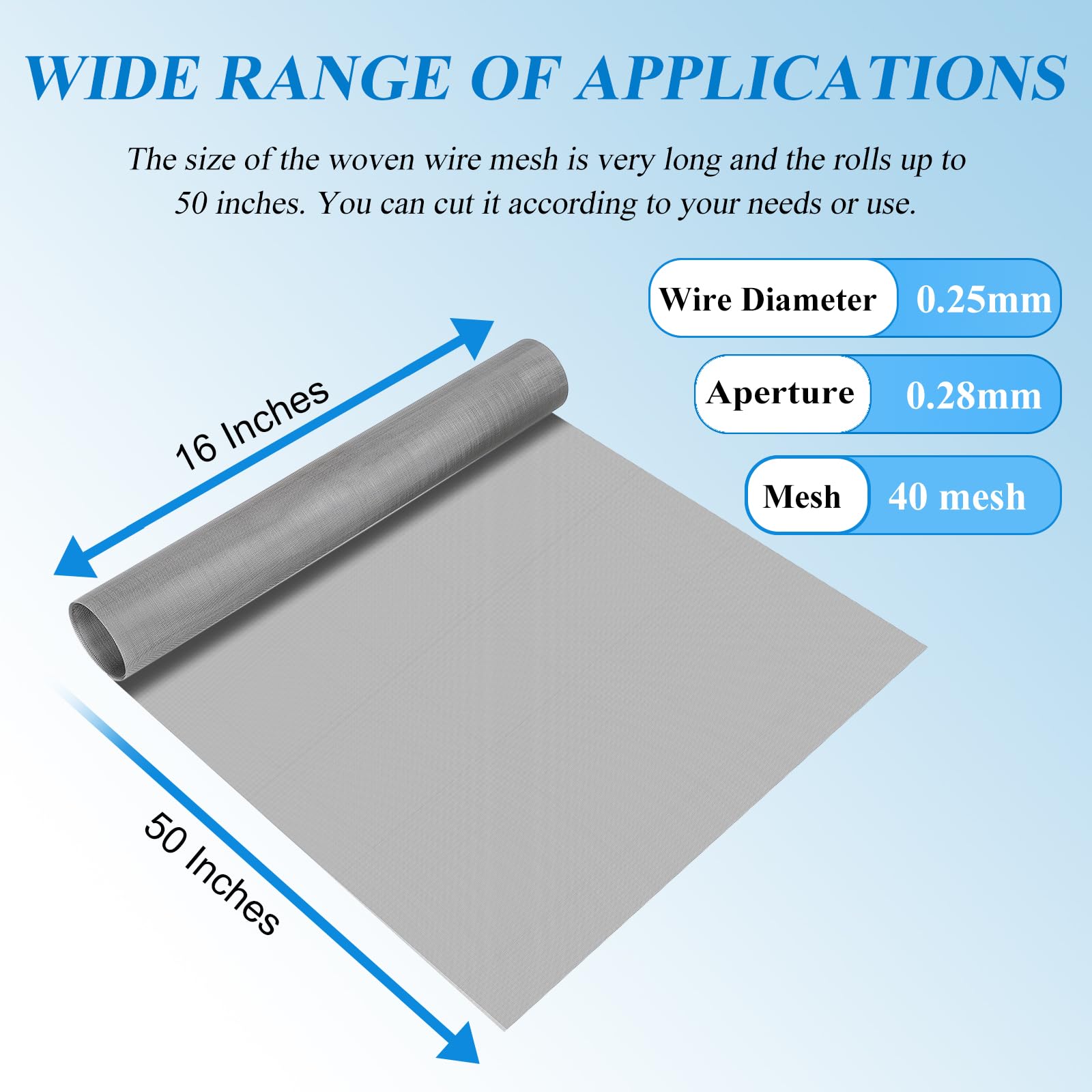 Snapklik.com : Ovsor 40 Mesh Professional Woven Wire Mesh, 2Pcs ...