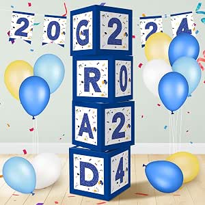 Amazon.com: Honoson 4 Pcs 2024 Graduation Party Decorations Grad Prom ...