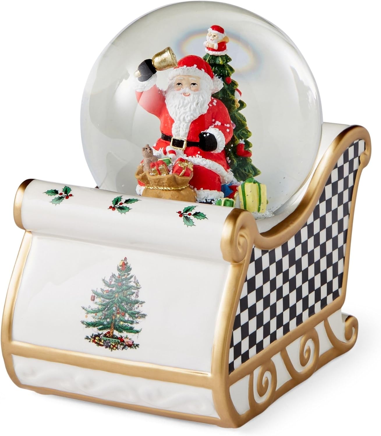 Amazon.com: Spode Christmas Tree Santa on Sleigh Holiday Globe ...