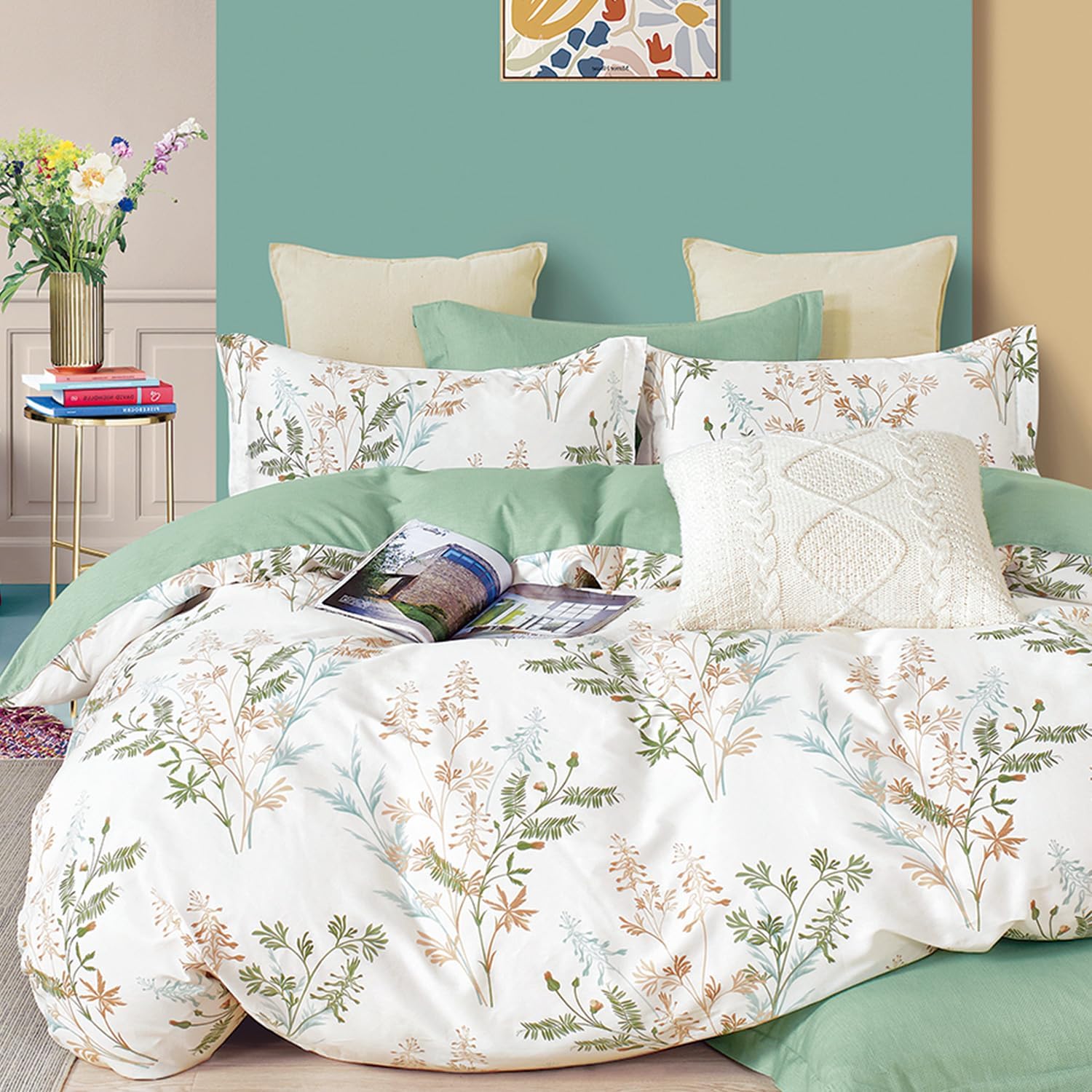 Amazon.com: Joyreap 3pcs Luxury Washed Cotton Comforter Set King ...