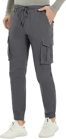 Amazon.com: PULI Men's Joggers Pants Cargo Outdoor Twill Tapered Slim ...