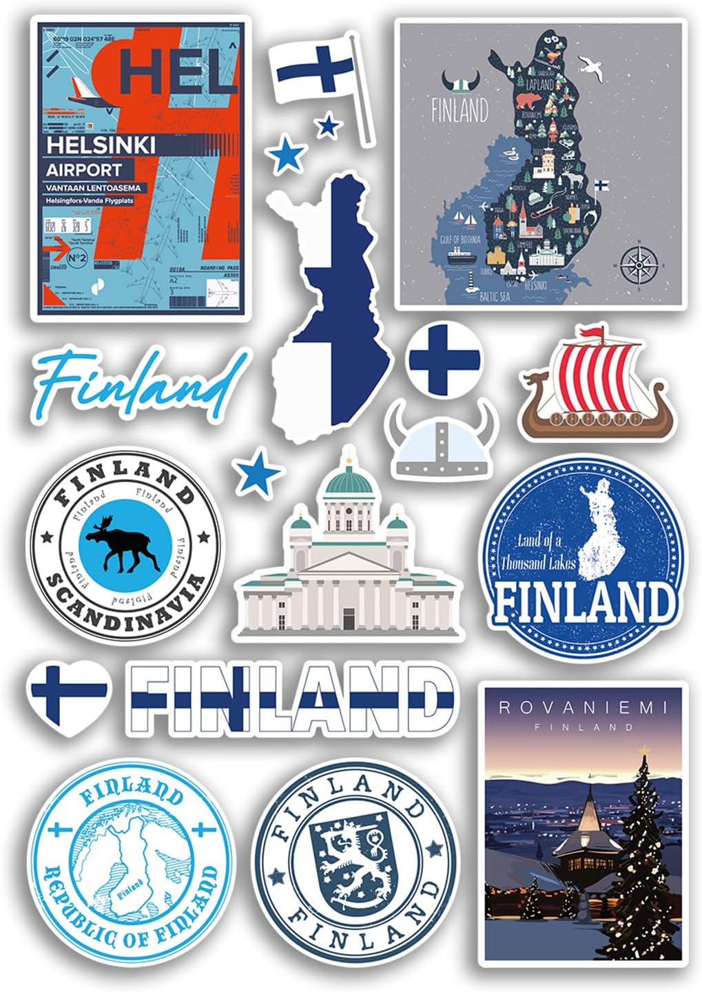 A4 Sticker Sheet Edinburgh Vinyl Stickers - Scotland Scottish Landmarks ...