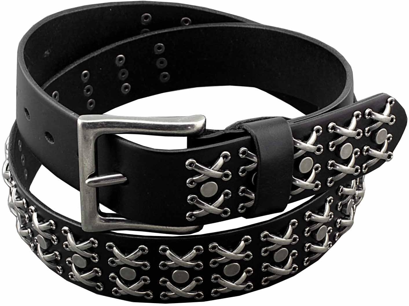 Amazon.com: NEW! Real Leather Studded Belt Biker Punk Gothic Rocker ...