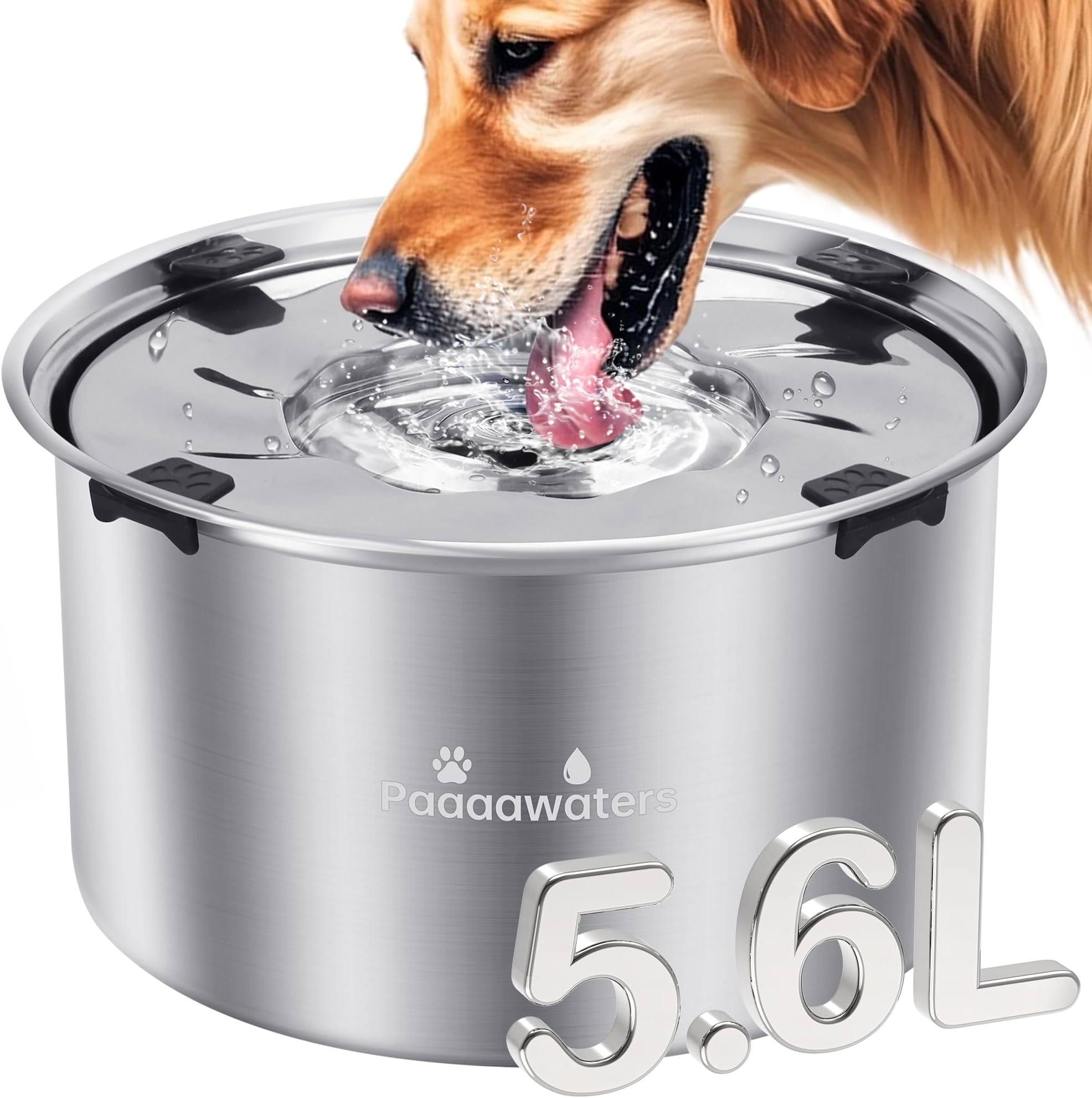 Pet Supplies : 5.6L/190oz Large Dog Water Bowl No Spill, No Drip Dog ...