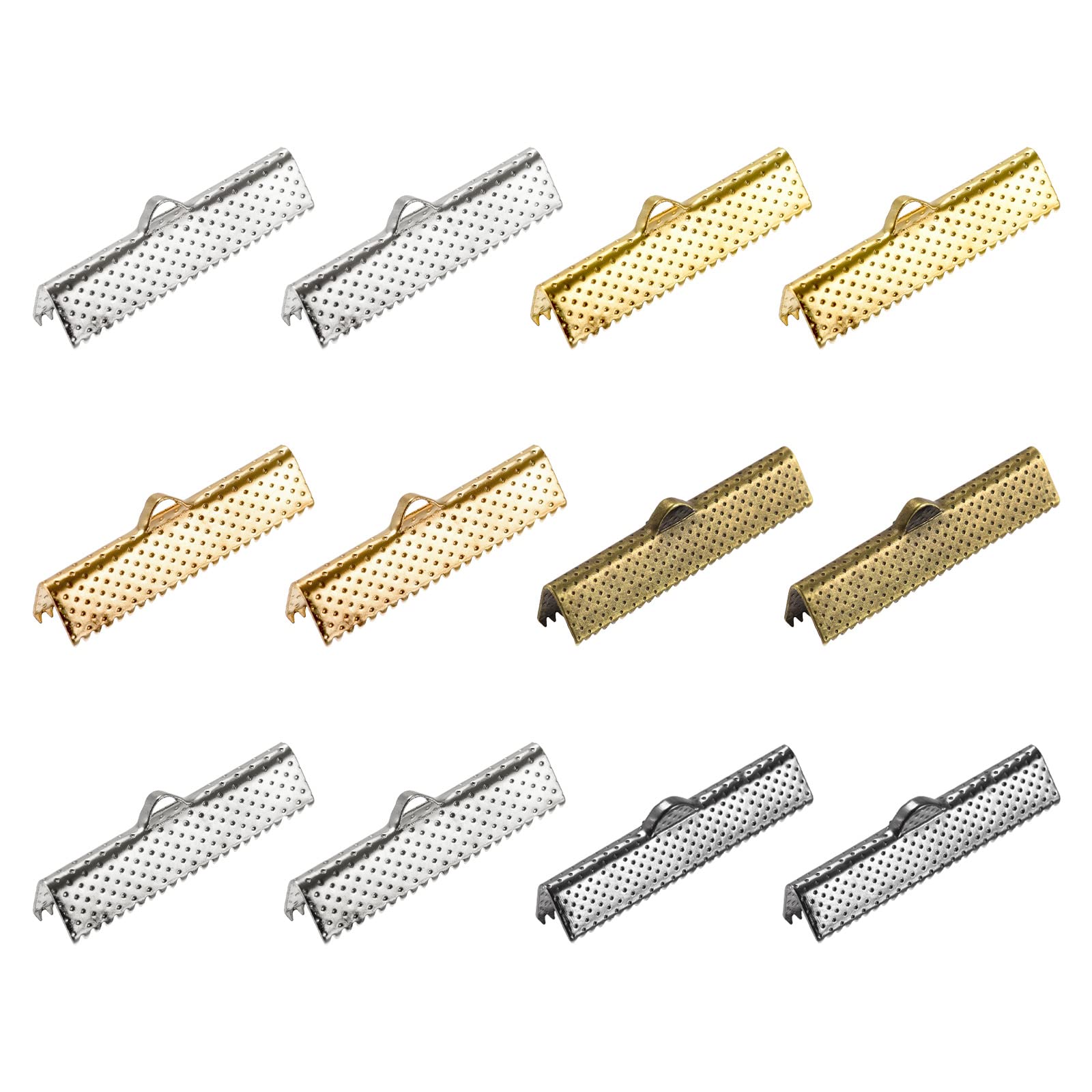 Amazon.com: uxcell 60Pcs Ribbon Crimp Clamp Ends, 30mm Bookmark Pinch ...