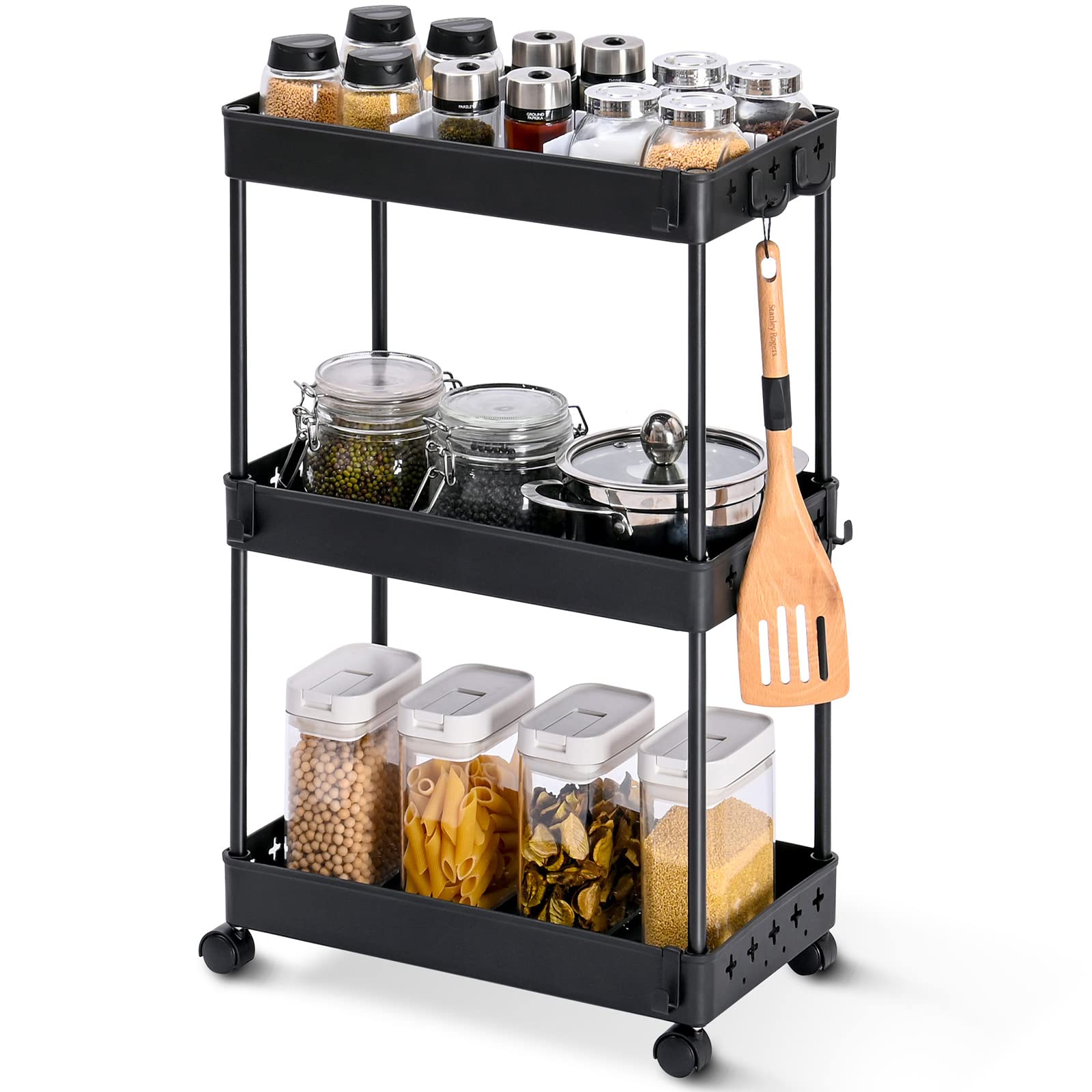Snapklik.com : KINGRACK 3 Tier Utility Rolling Storage Cart,Mobile ...