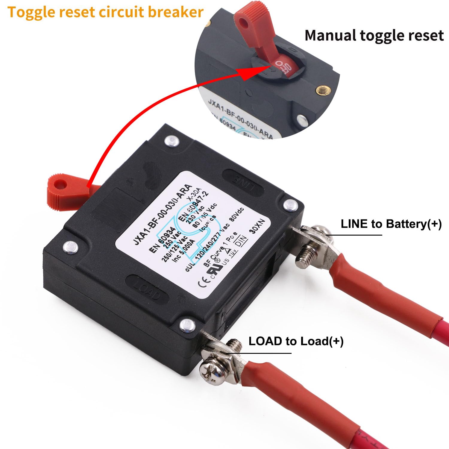 Snapklik.com : 15 Amp AC/DC Red Single Pole Toggle Boat Magnetic ...