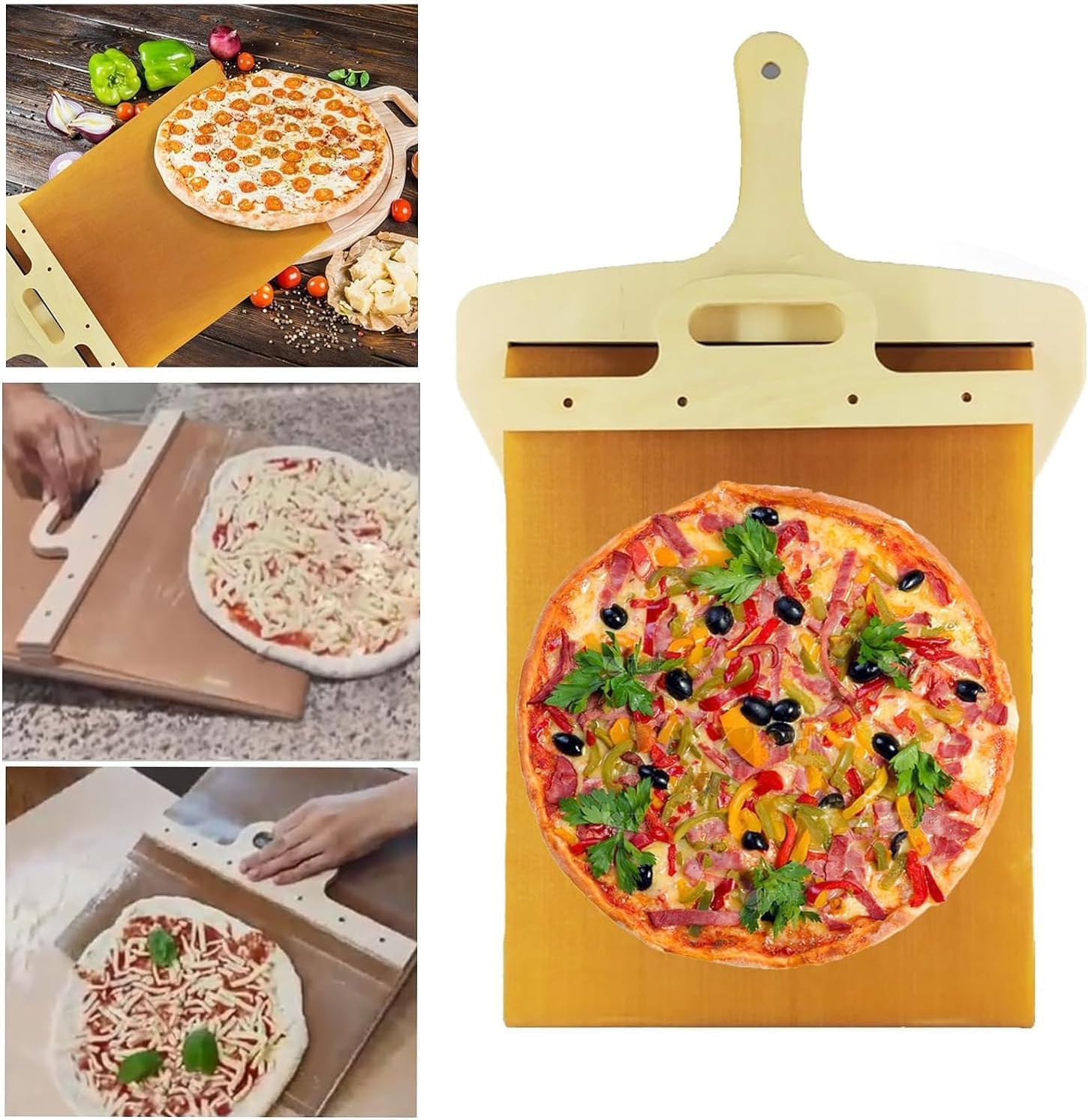 Amazon.com: Sliding Pizza Peel - Pizza Peel Shovel with Handle, Non ...
