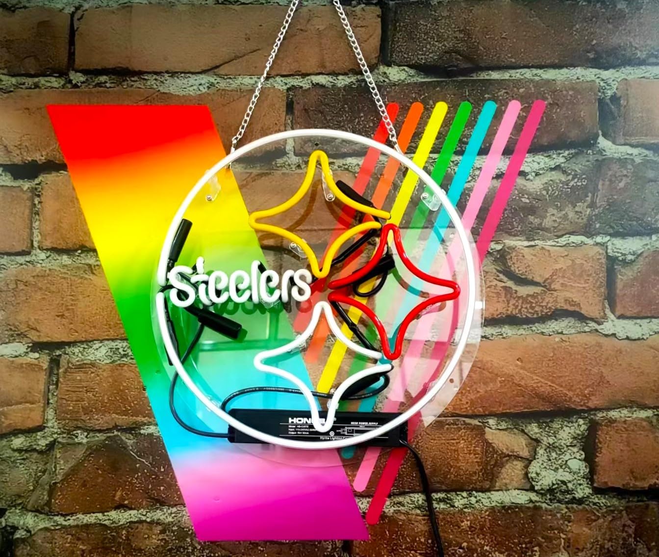 Pittsburgh Steelers Neon Logo Queen Sense 12"x12" Pittsburghs Sports
