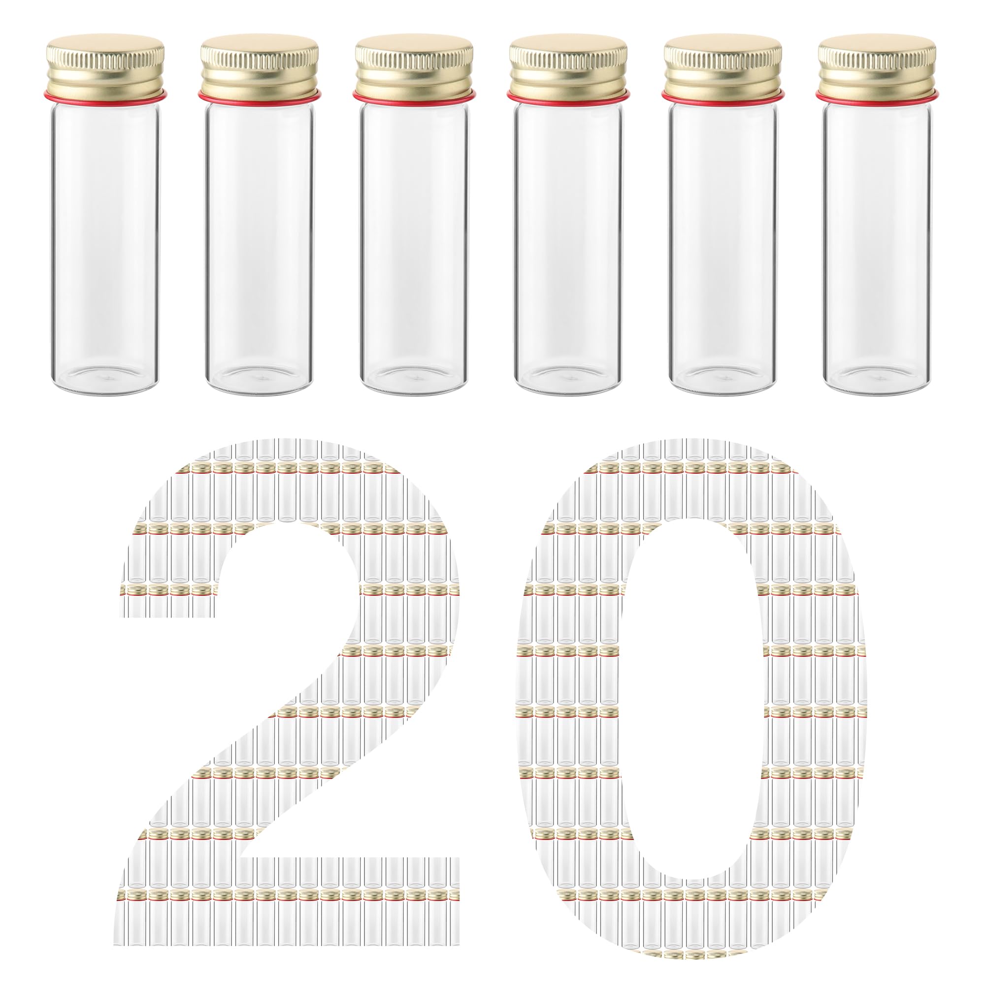 Amazon.com: Labvida 25ml Clear Glass Vials with Plastic Stoppers, 20 ...