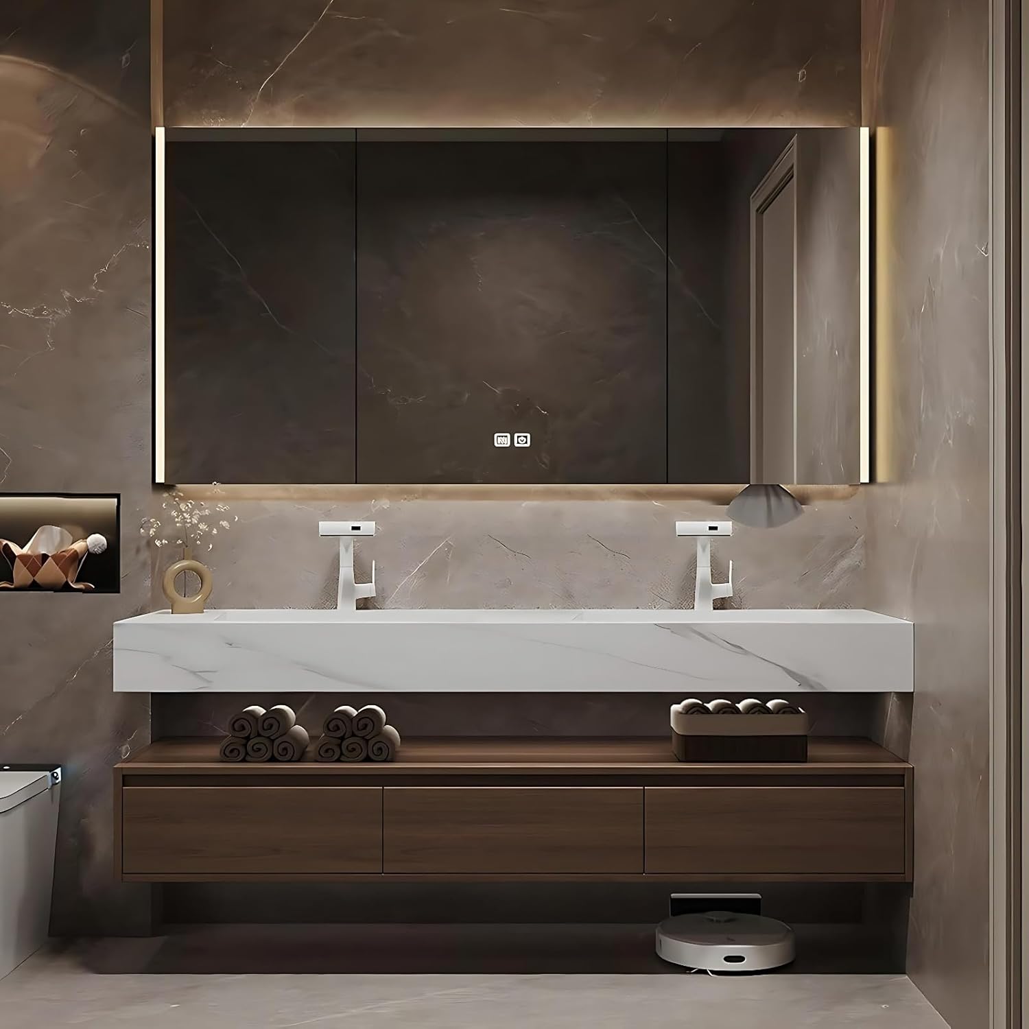 Amazon.com: kmnub 52IN Double Bathroom Vanity with Sink - Modern Vanity ...