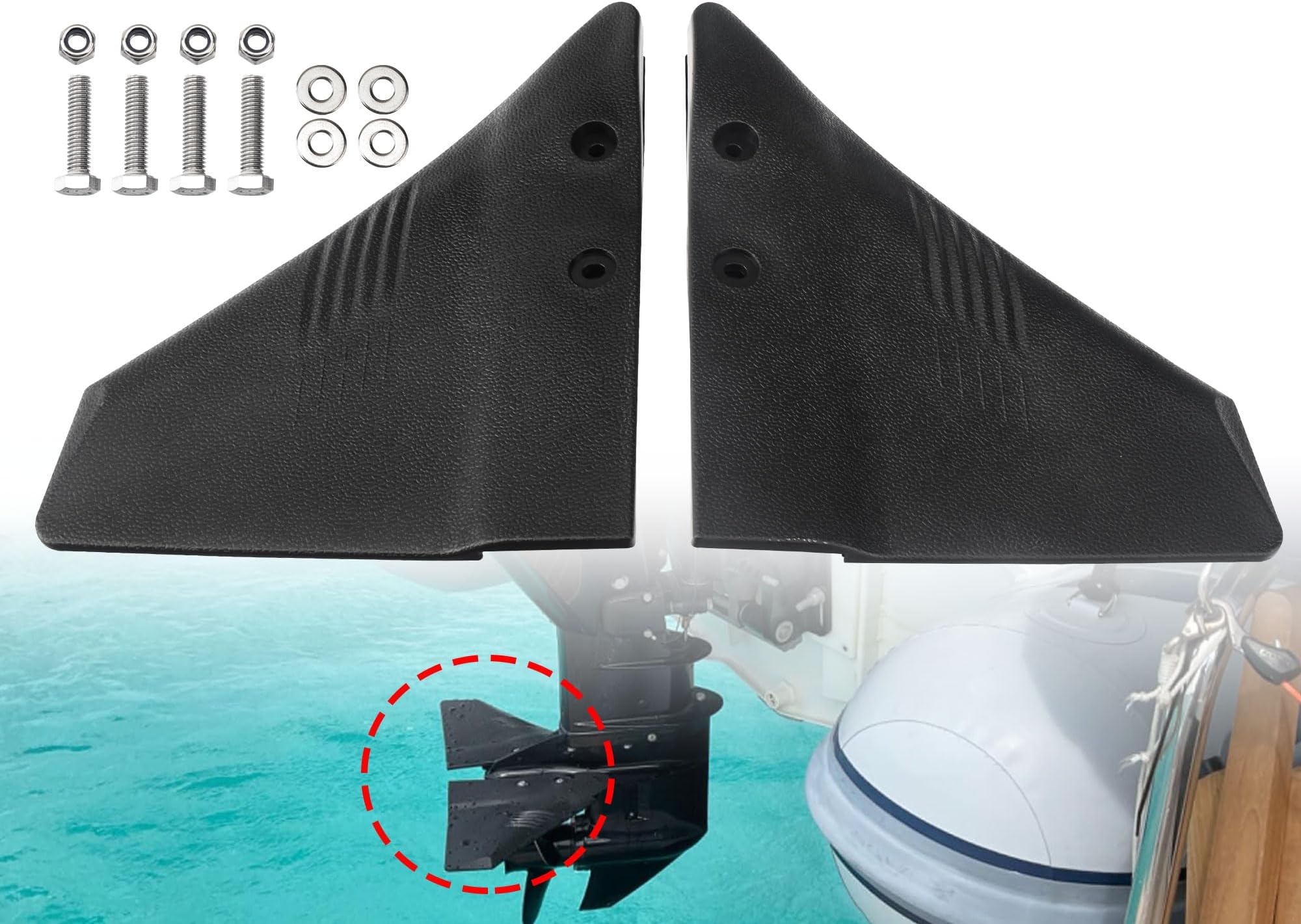 Amazon.com: Hydrofoil Stabilizer for Outboard Motors, Dorsal Fin Style ...
