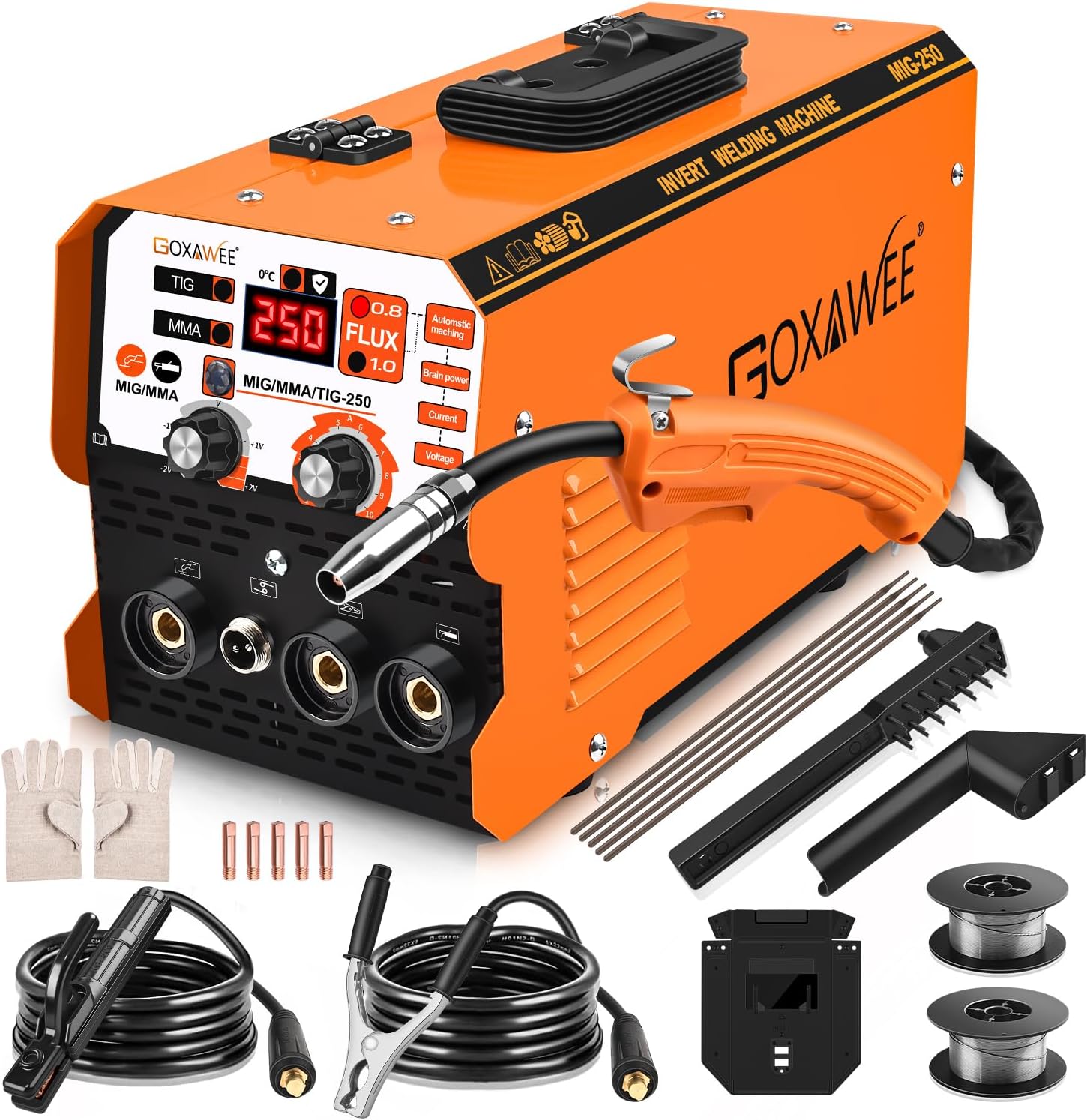 Soldador MIG de aluminio HZXVOGEN 200A, máquina de soldadura multiproceso 5 en 1, 110 V/220 V ...