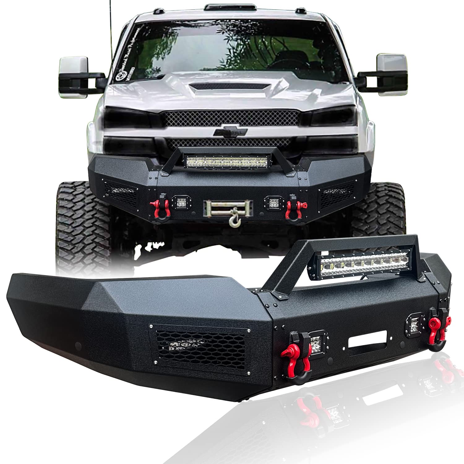 Amazon.com: TIOYAR Front Bumper Black Texture Compatible with 2003 2004 ...