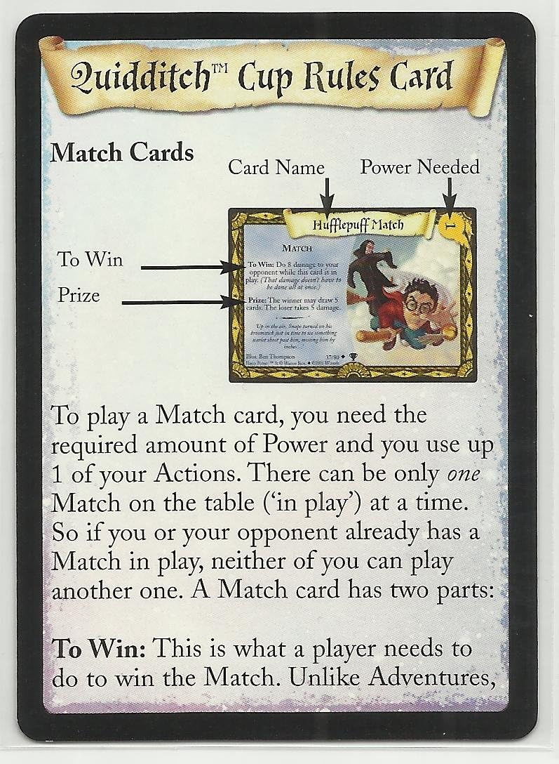 Amazon.com: Quidditch Cup Rules Card 2001 Harry Potter Quidditch Cup ...