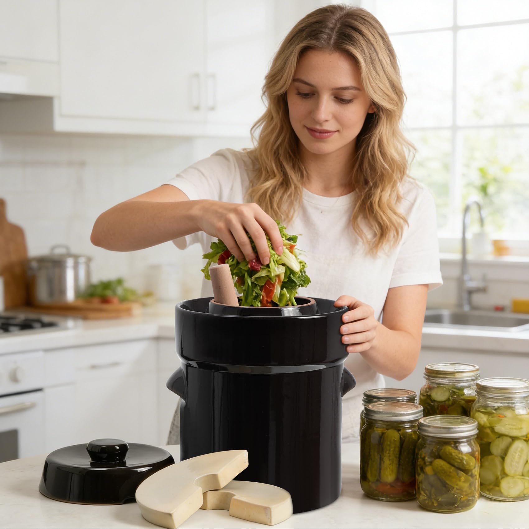 Snapklik.com : Seeutek Fermentation Crock Jar 5 Liter / 1.3 Gallon ...