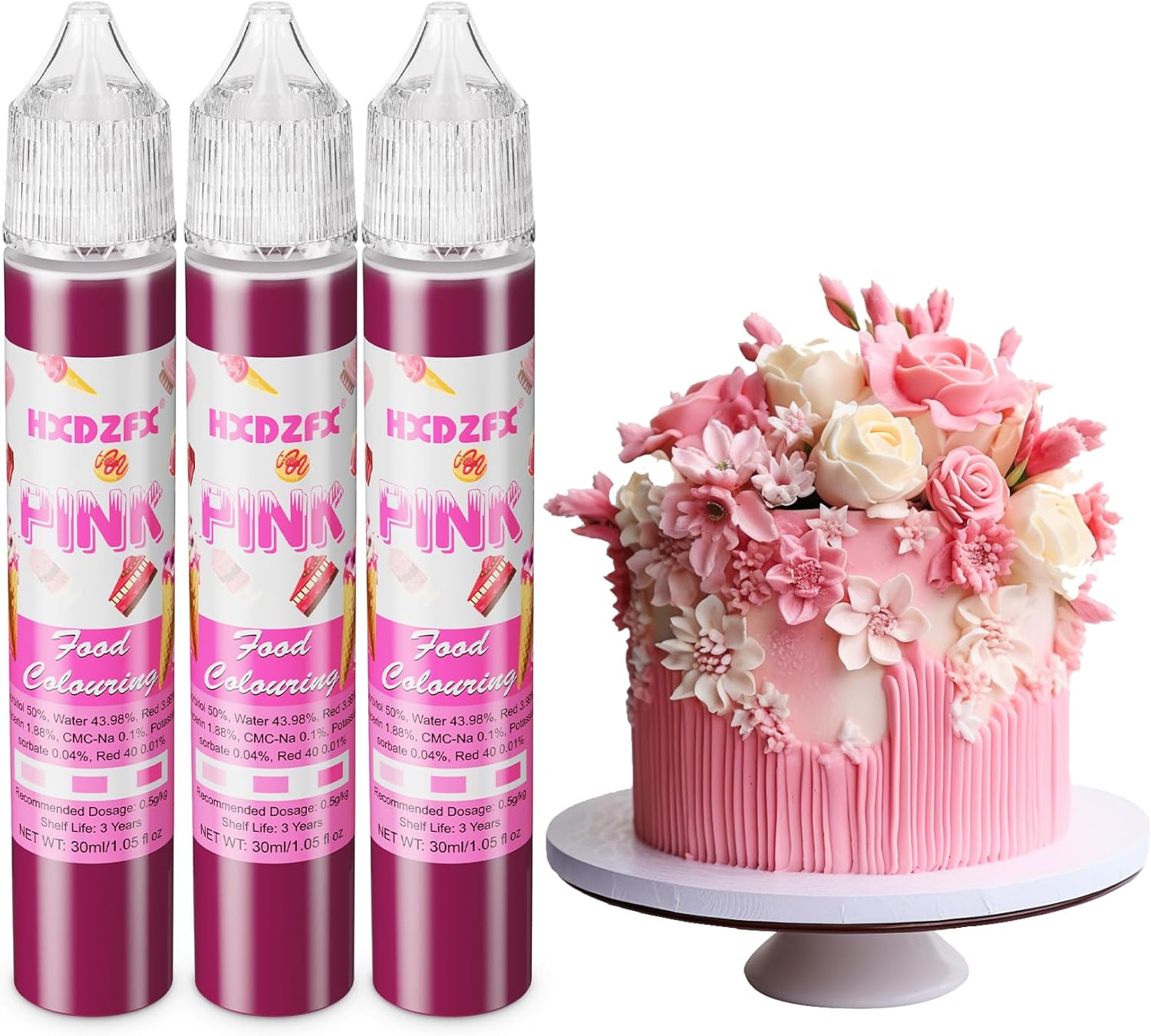 Food Colouring - Concentrated Pink Food Colouring Liquid for Baking ...