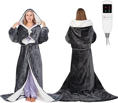 Amazon.com: Wearable Heated Blanket for Women with Removable FootPocket ...