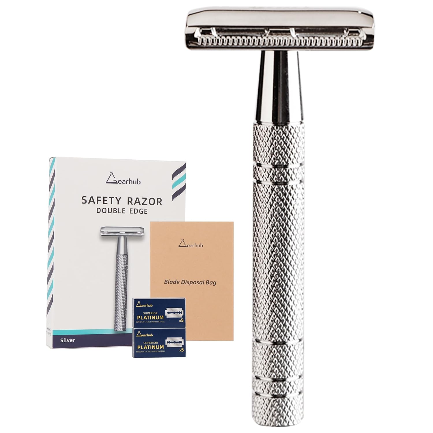 Amazon.com: Gearhub Double Edge Safety Razor Reusable Stainless Metal ...
