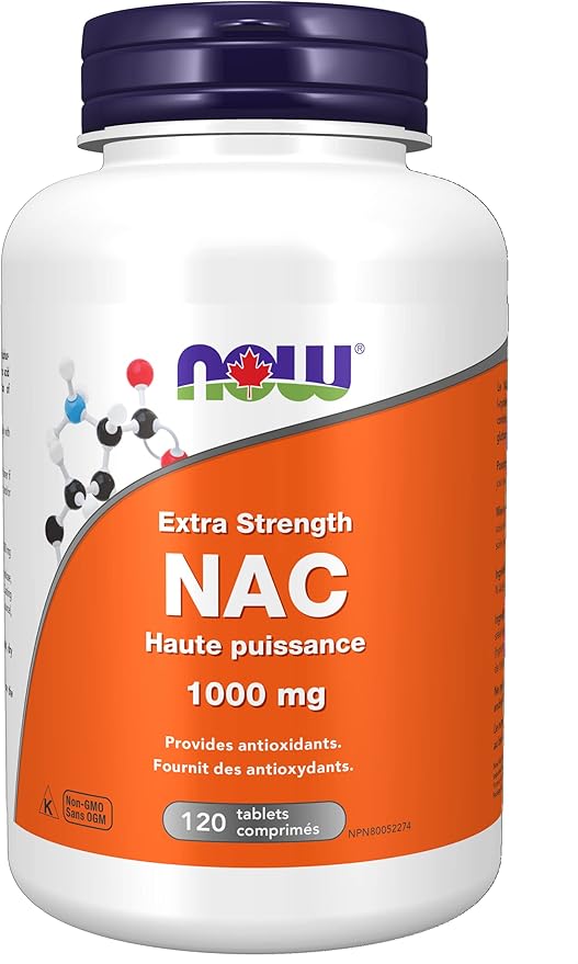 NOW Nac Extra Strength Tablets, 1000mg, 120 Count : Amazon.ca: Health ...