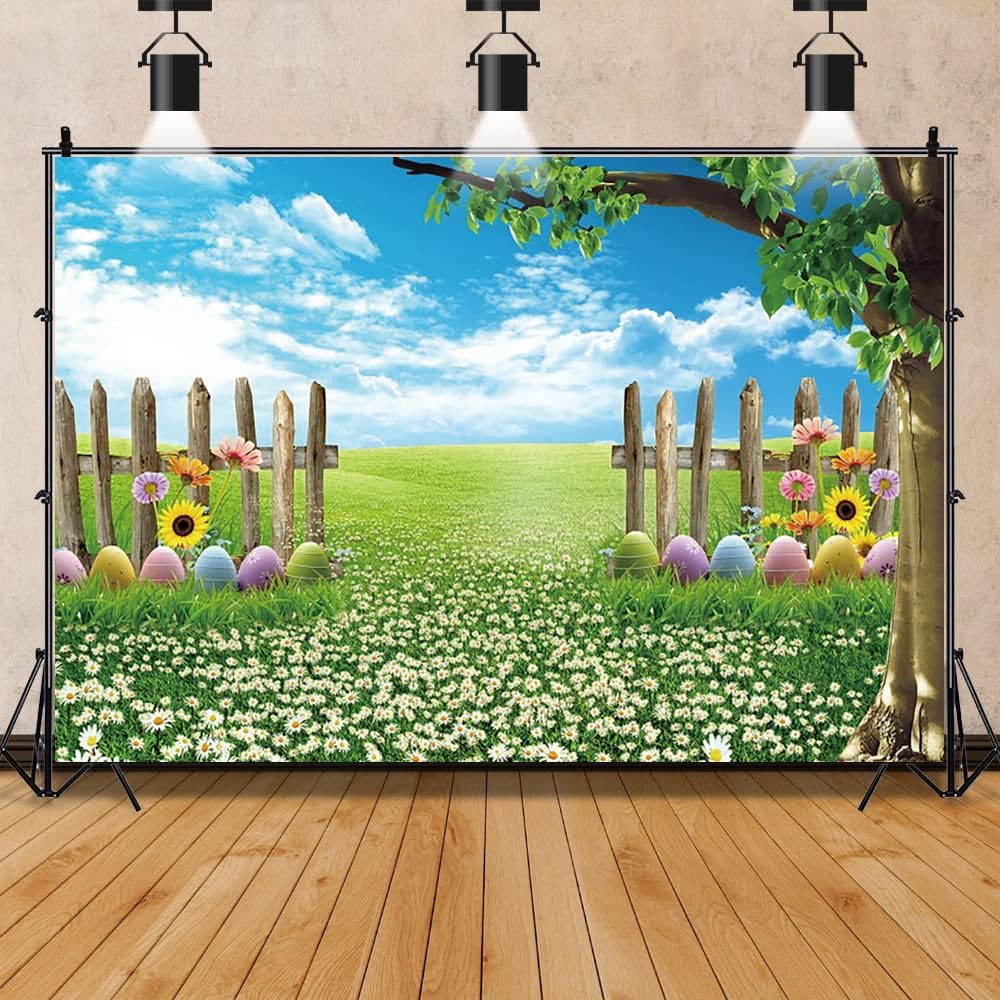 Amazon.com : Spring Grassland Backdrop Yeele 10x8ft White Cloud Blue Sky Green Leaves Background ...