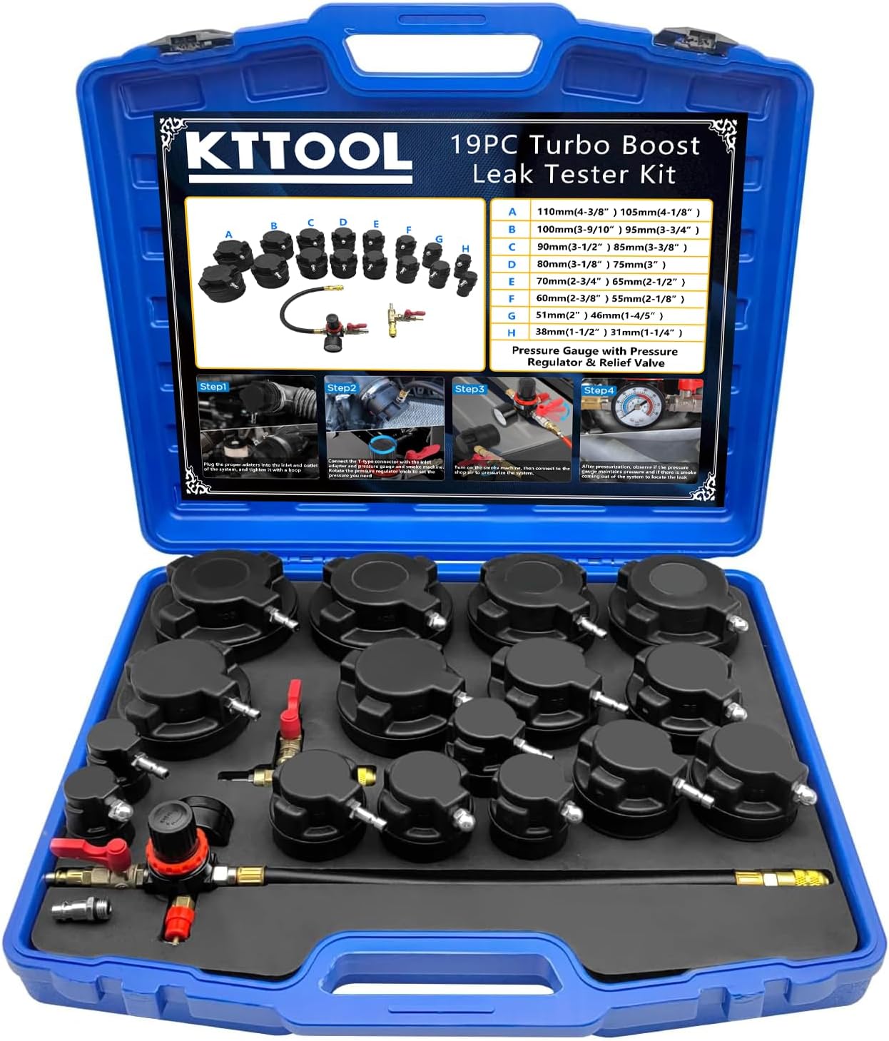 Amazon.com: KOOPOOL Turbo Boost Leakage Tester Kit, 14pcs Turbocharger ...