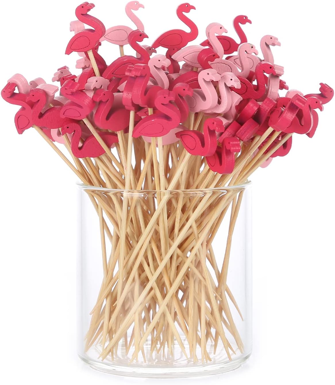 Amazon.com | 200 Counts Flamingo Cocktail Picks Bamboo Natural ...