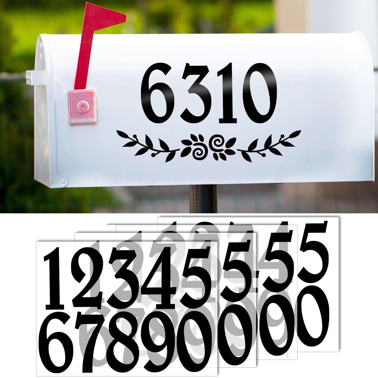 Amazon.com: 2 Inch Black Mailbox Numbers Stickers, 4 Set Waterproof ...