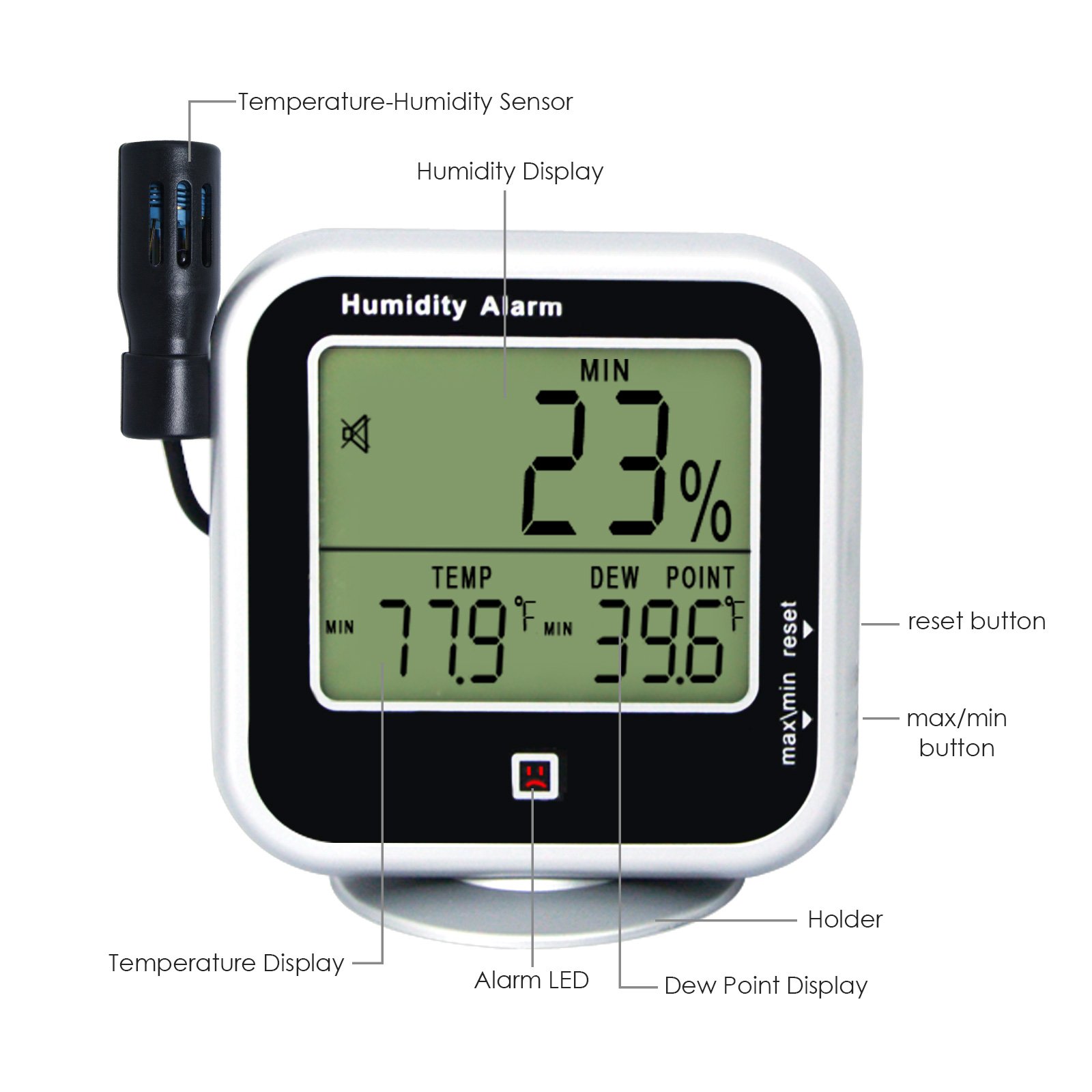 Buy Digital Indoor or Outdoor Hygrometer and Thermometer Thermo ...